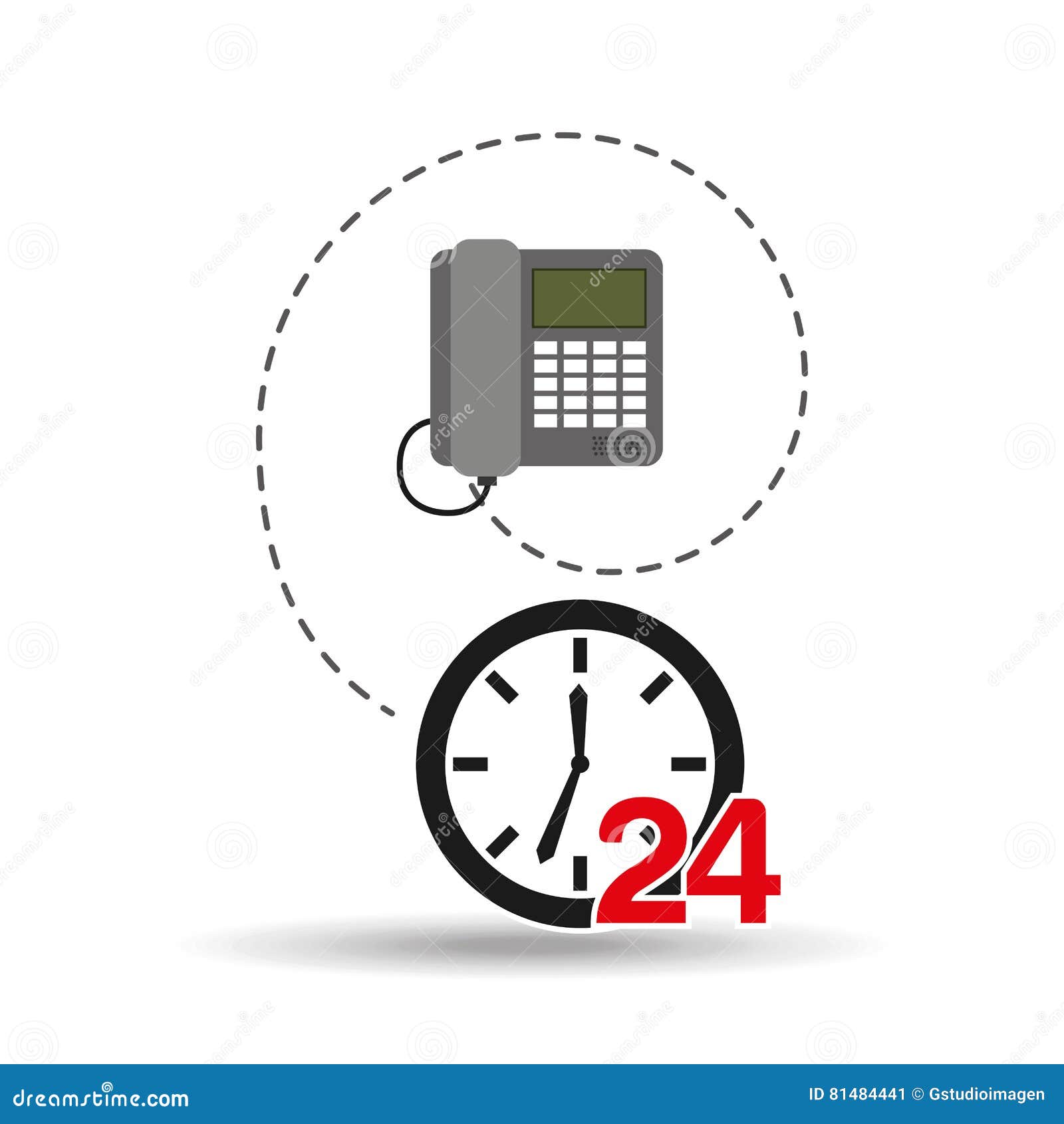 Telephone Call Center 24 Hours Stock Vector - Illustration of ...