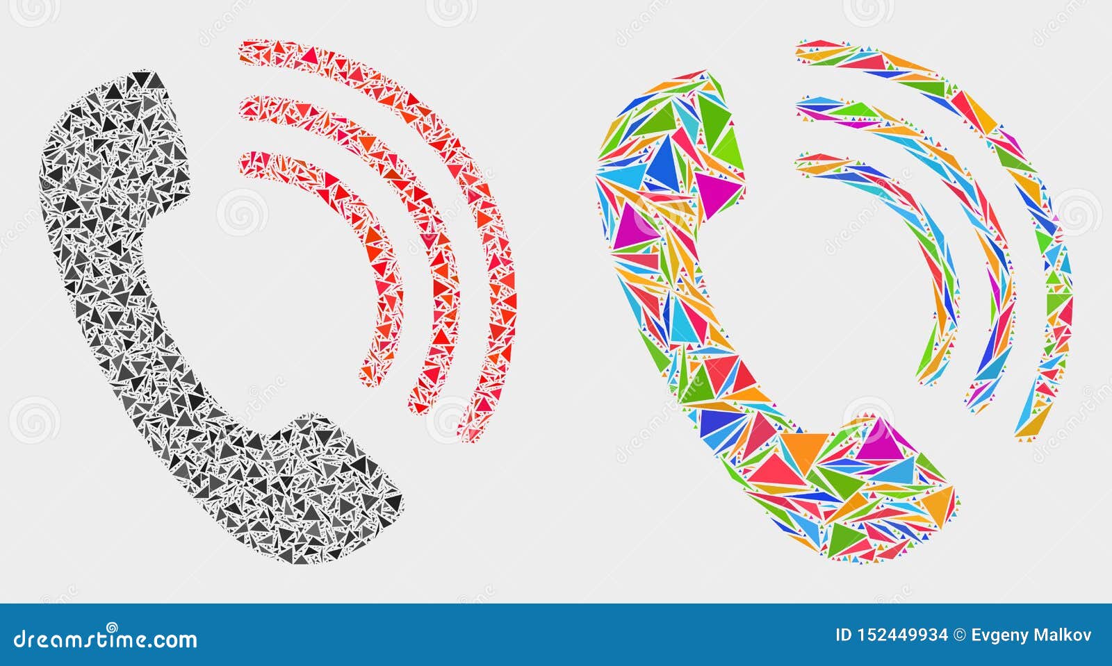 Vector Telephone Call Mosaic Icon of Triangles Stock Vector ...