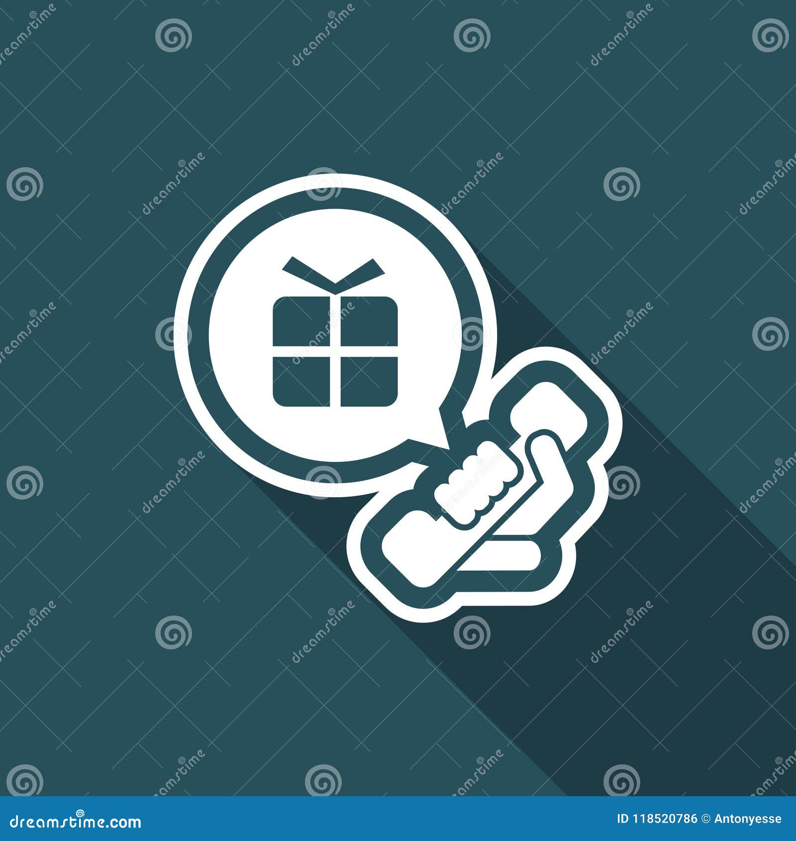 Telephone call for gift stock vector. Illustration of shopping - 118520786