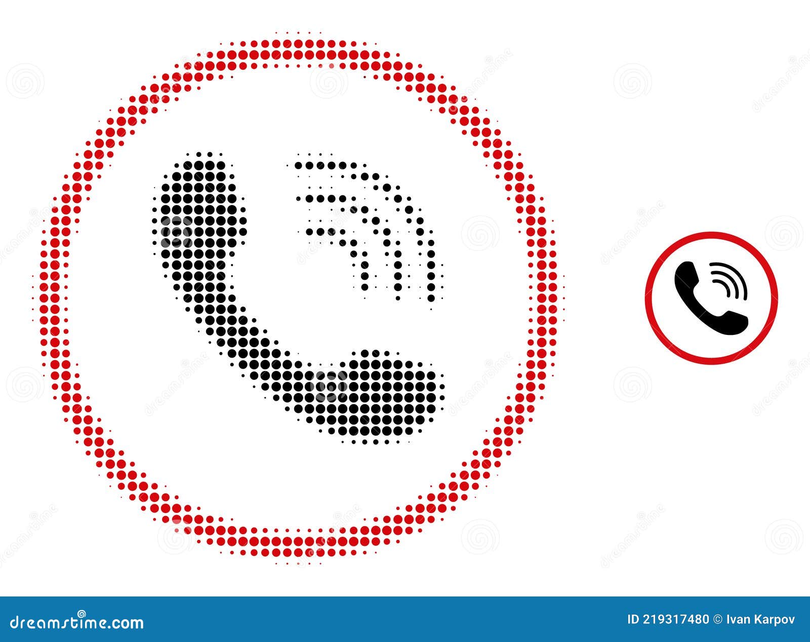 Telephone Call Halftone Dotted Icon Stock Vector - Illustration of ...