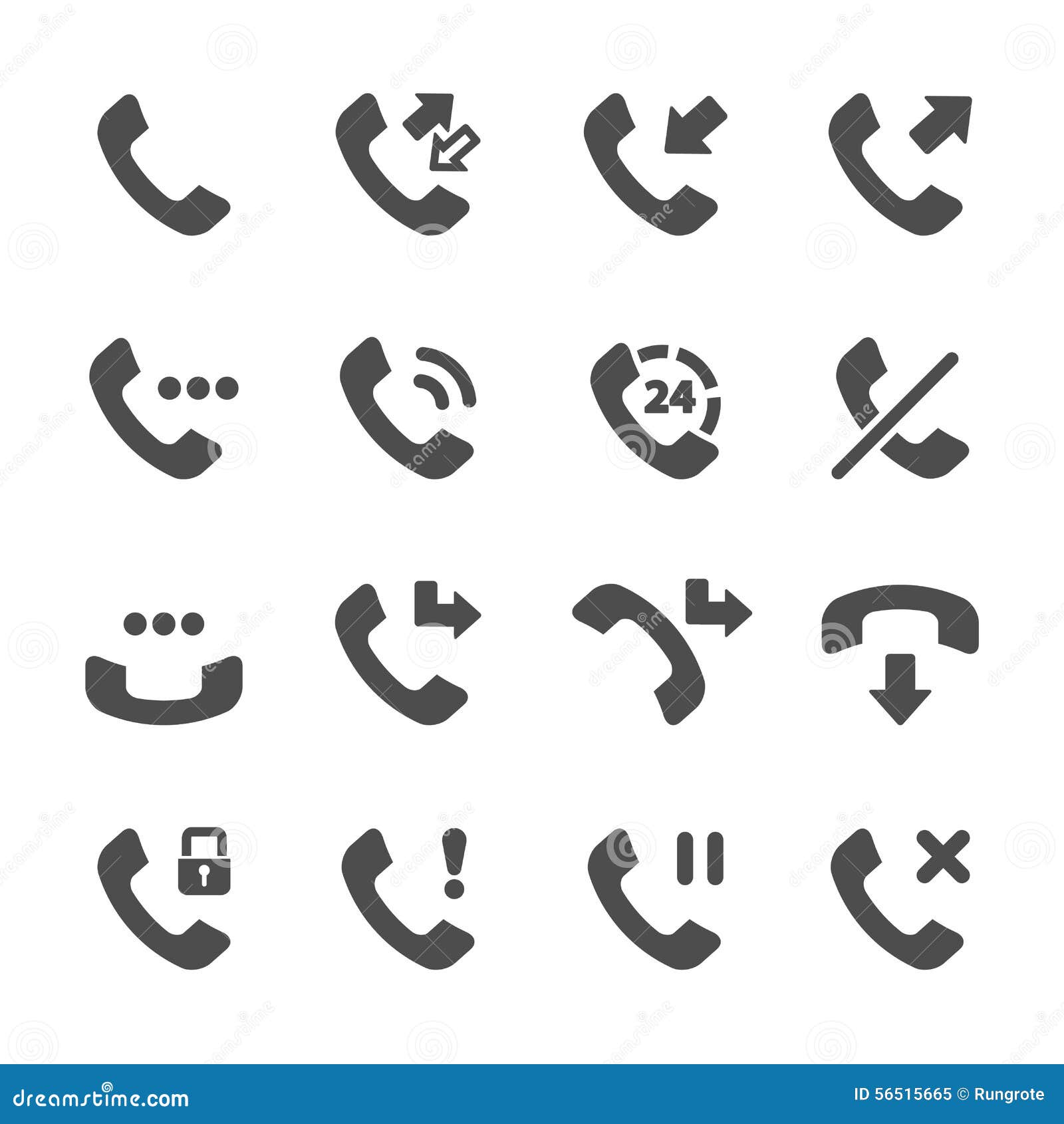 Telephone Call Icon Set, Vector Eps10 Stock Vector - Illustration of ...