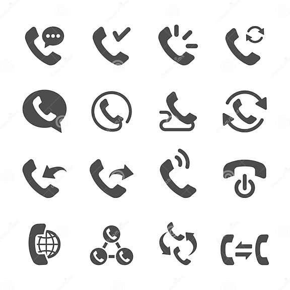 Telephone Call Icon Set 2, Vector Eps10 Stock Vector - Illustration of ...