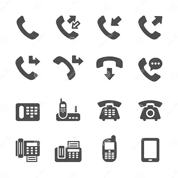 Telephone Call Icon Set 4, Vector Eps10 Stock Vector - Illustration of ...