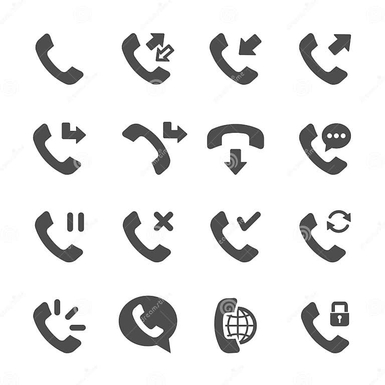 Telephone Call Icon Set 3, Vector Eps10 Stock Vector - Illustration of ...