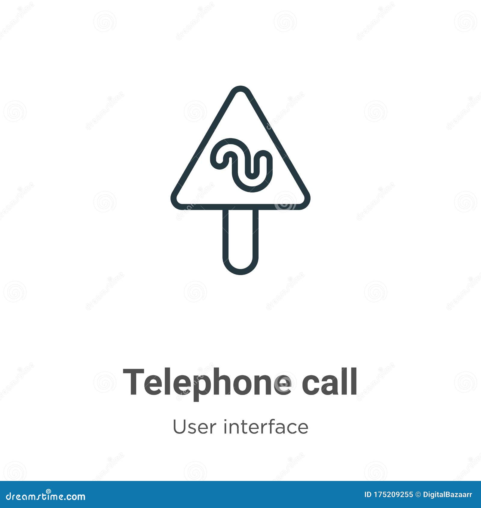 Telephone Call Outline Vector Icon. Thin Line Black Telephone Call Icon ...