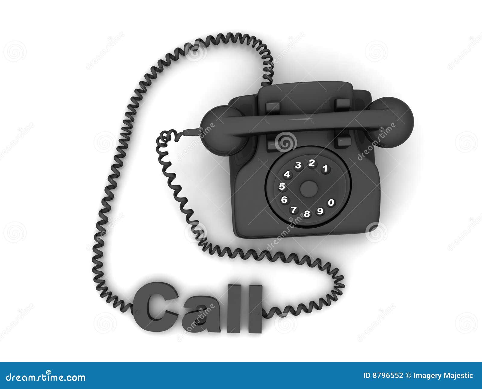 Telephone with call word stock illustration. Illustration of digital ...