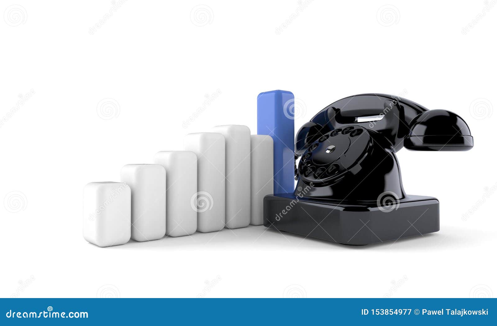 Telephone with chart stock illustration. Illustration of hotline ...