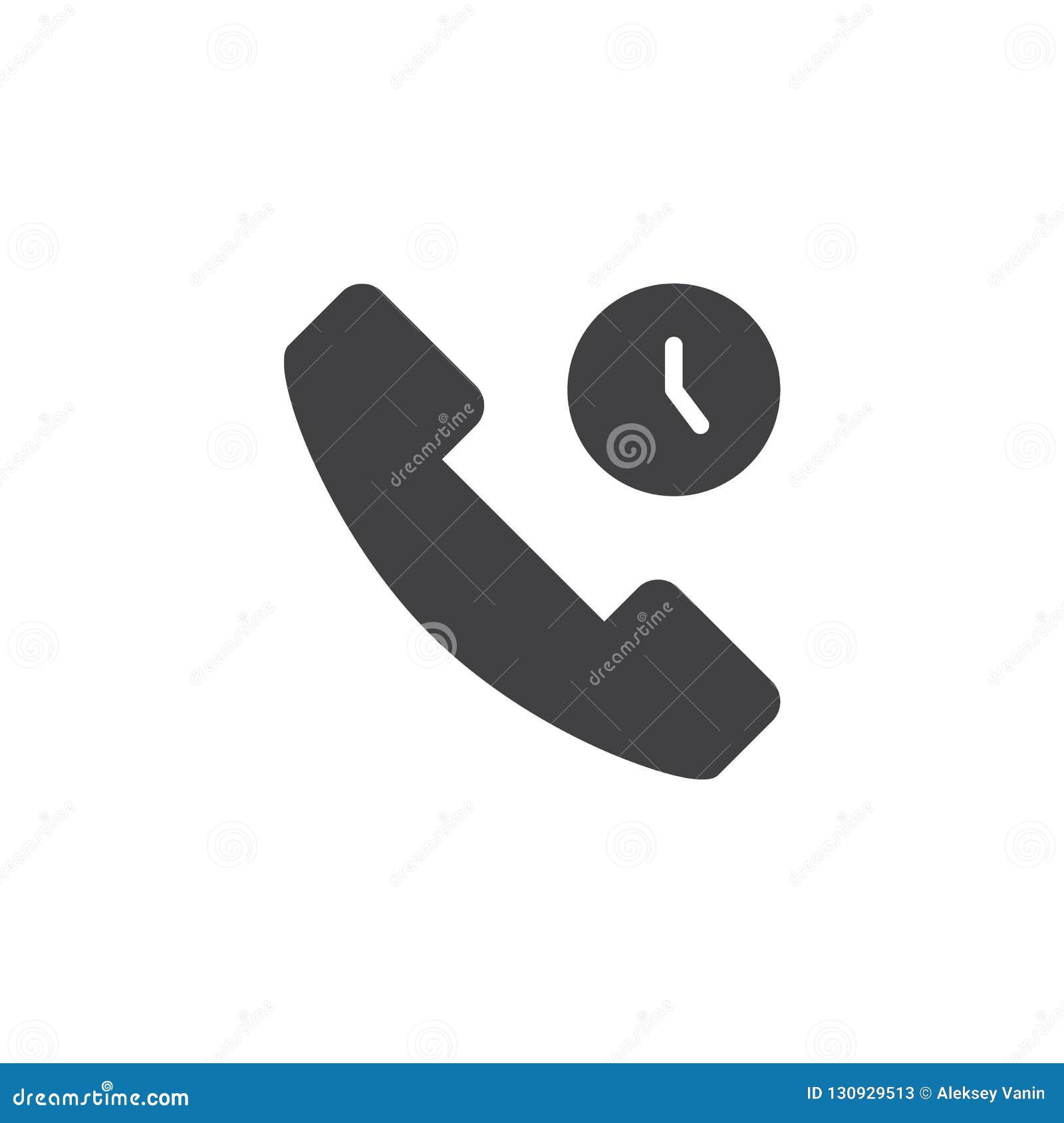 Telephone and Clock Vector Icon Stock Vector - Illustration of service ...