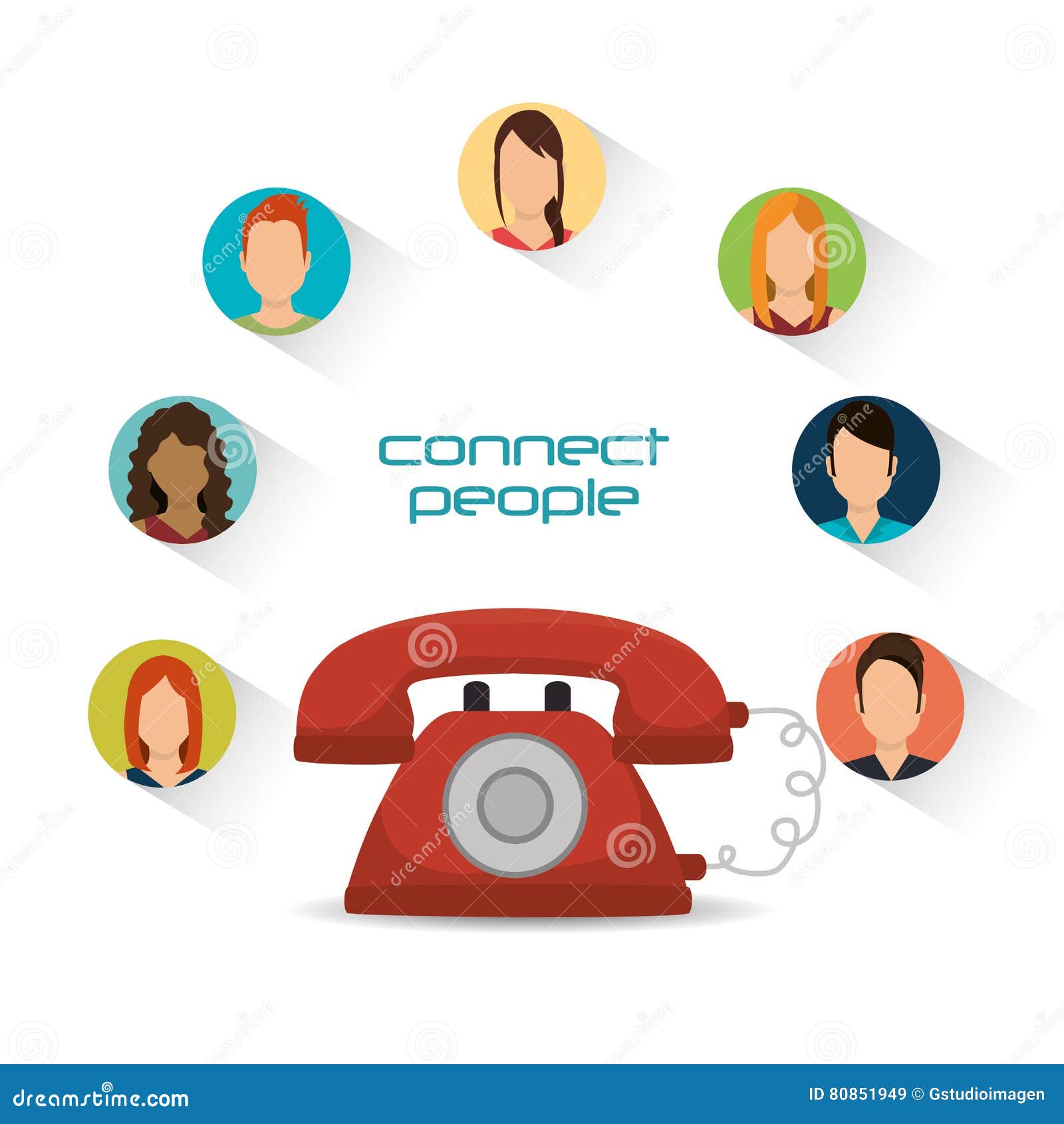 Telephone Communication Connected People Stock Vector - Illustration of ...