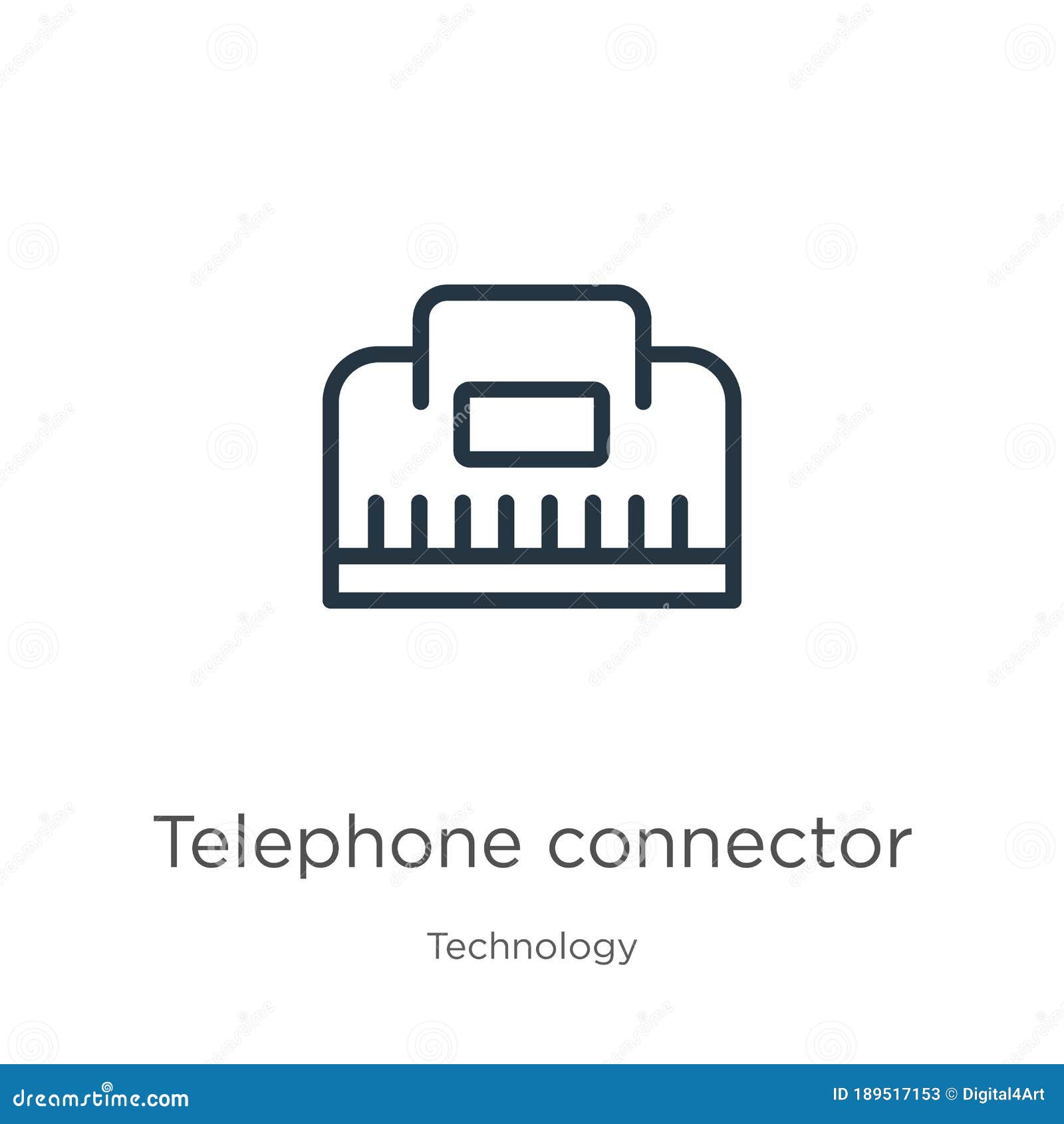 Telephone Connector Icon. Thin Linear Telephone Connector Outline Icon ...