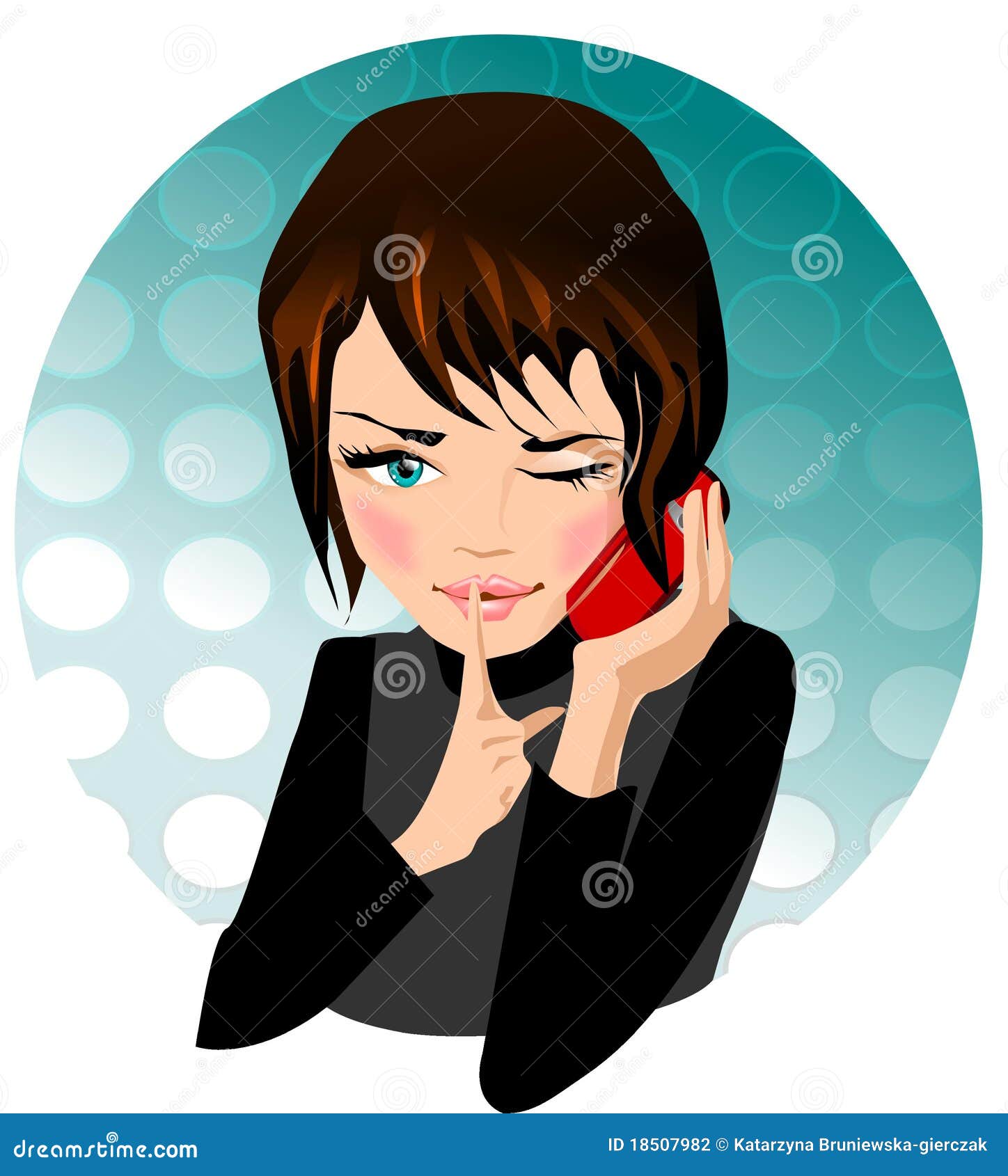 Telephone conversation. stock illustration. Illustration of listen ...