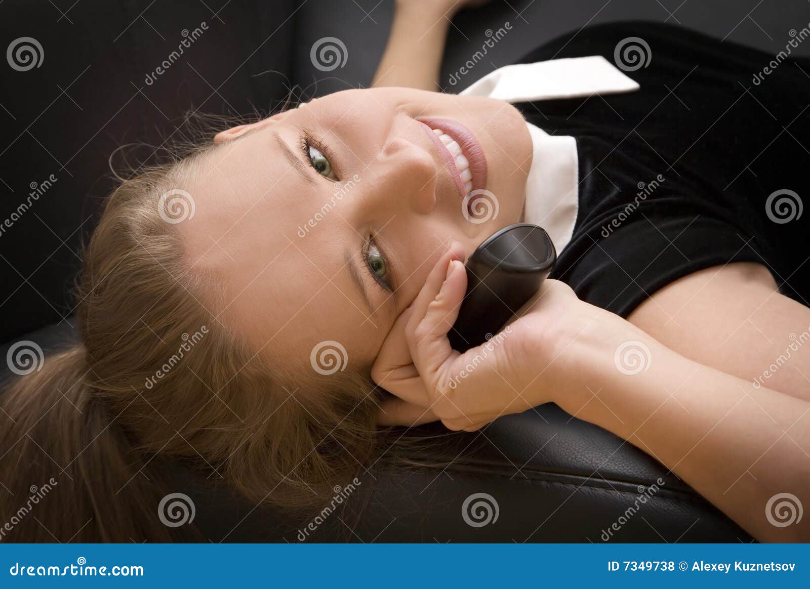 Telephone conversation stock photo. Image of divan, casual - 7349738