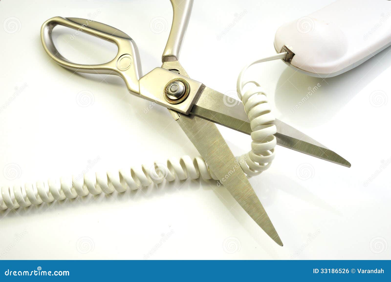 Telephone Cord Being Cut by Scissors Stock Photo - Image of information ...