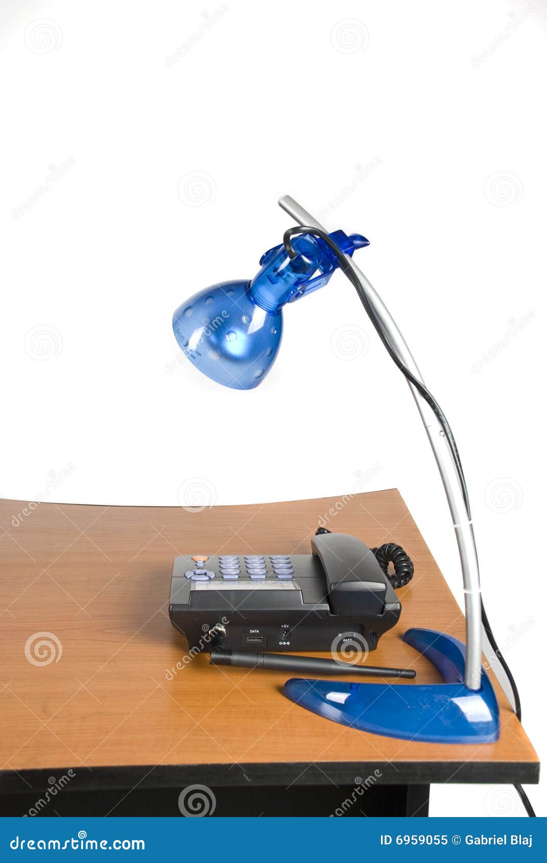 Telephone on desk stock image. Image of objects, brown - 6959055