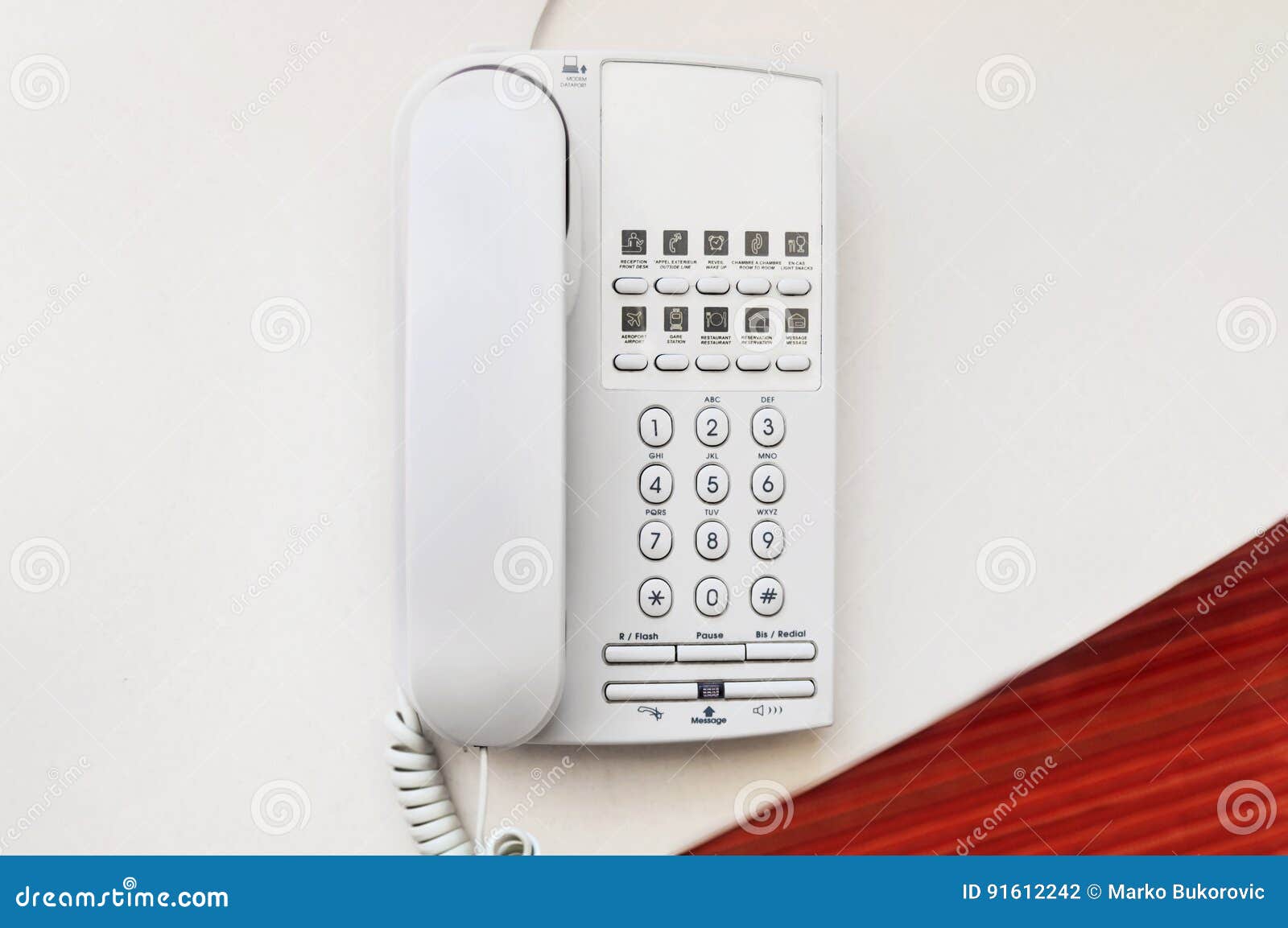 Telephone on Desk in Hotel Room Stock Photo - Image of relax, phone ...