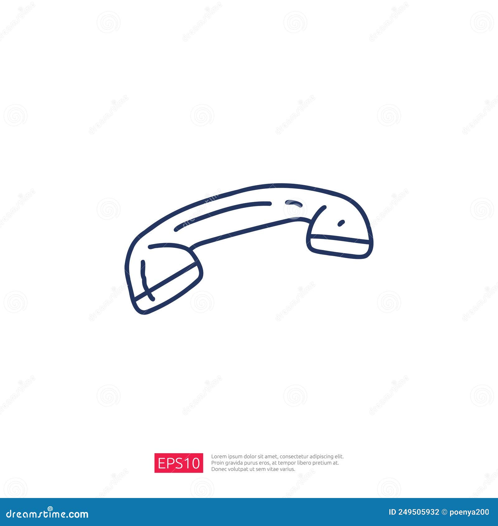 Telephone Doodle Icon. Vector Illustration Stock Vector - Illustration ...