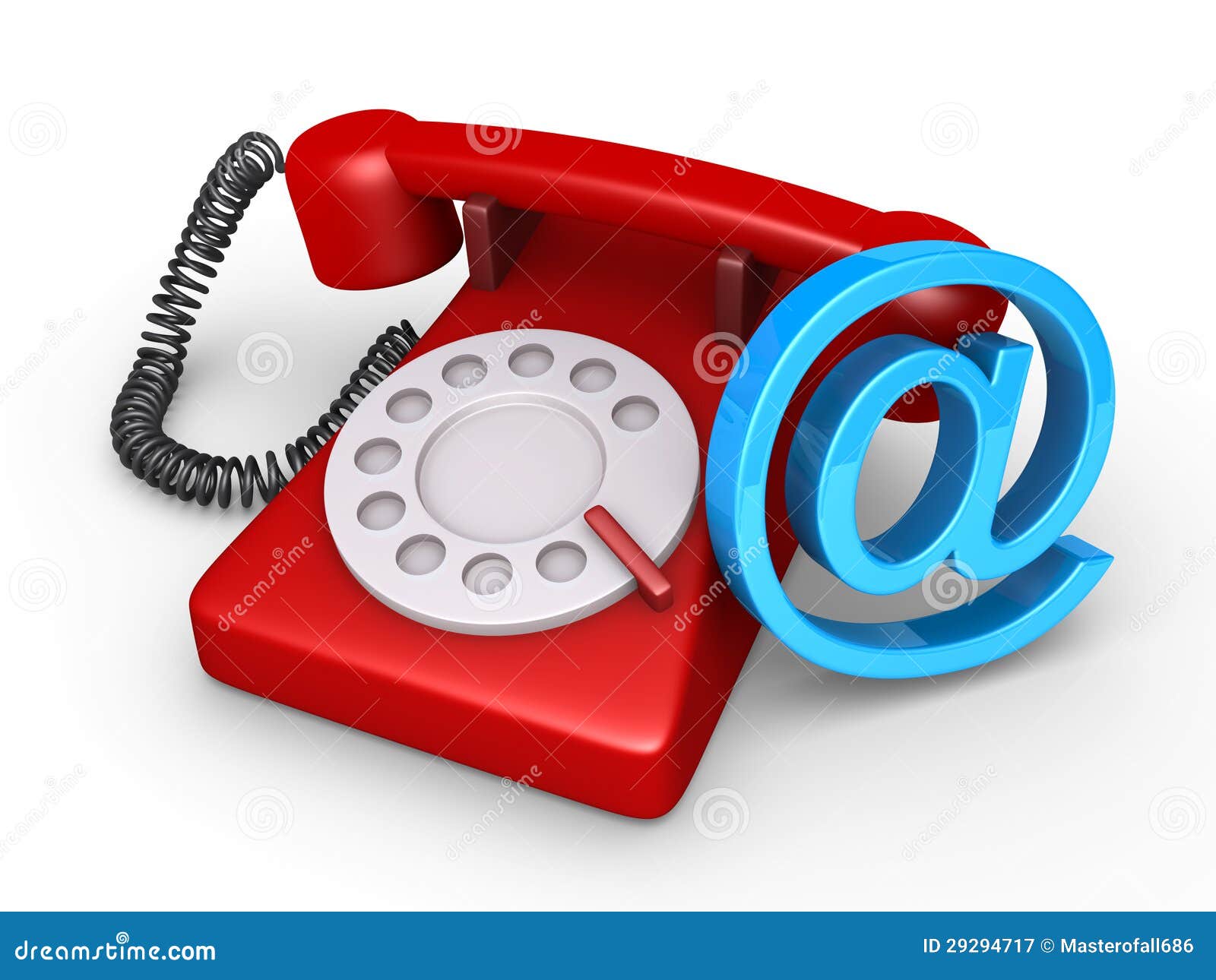 Telephone and E-mail Symbol Stock Illustration - Illustration of render ...