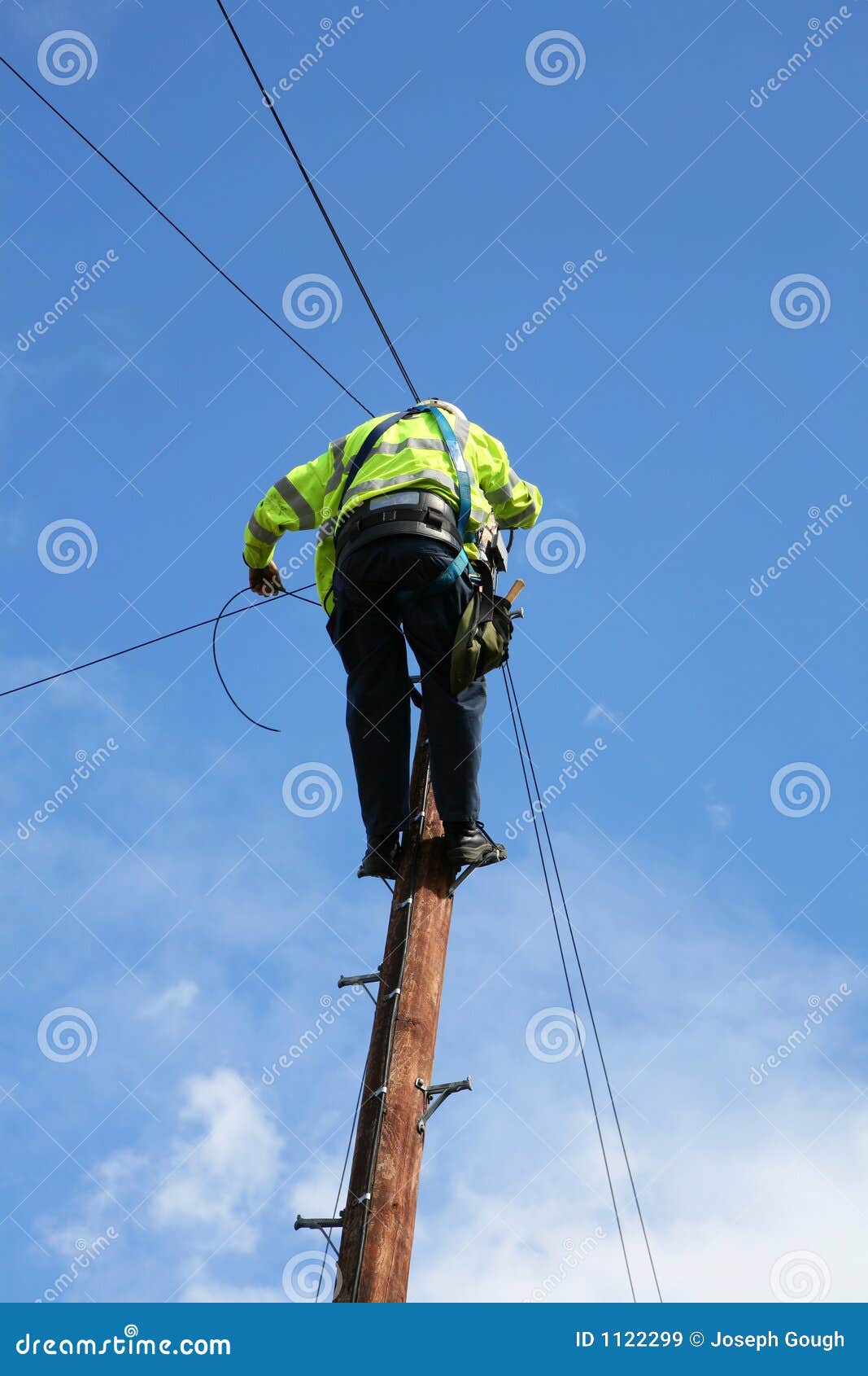 Telephone Engineer stock image. Image of working, footholes - 1122299
