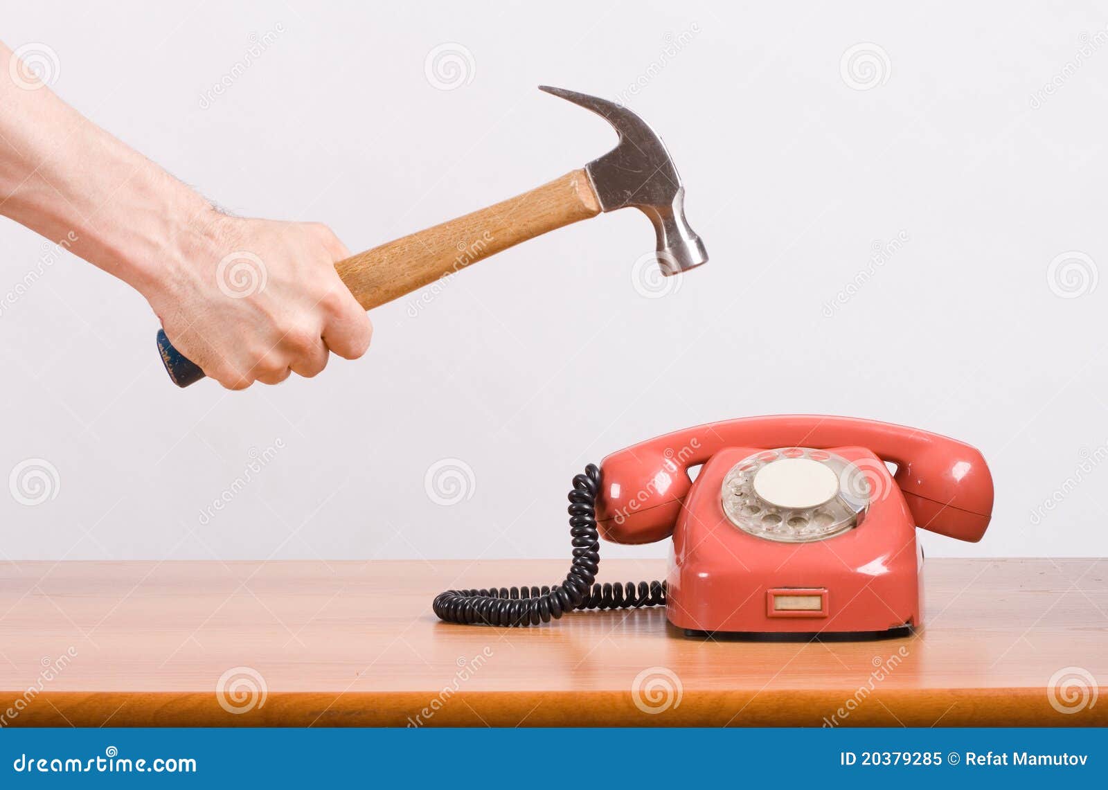 Telephone and a hammer stock image. Image of angry, smash - 20379285