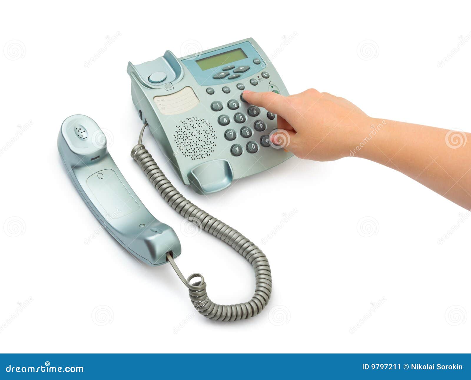 Telephone and hand stock image. Image of communication - 9797211