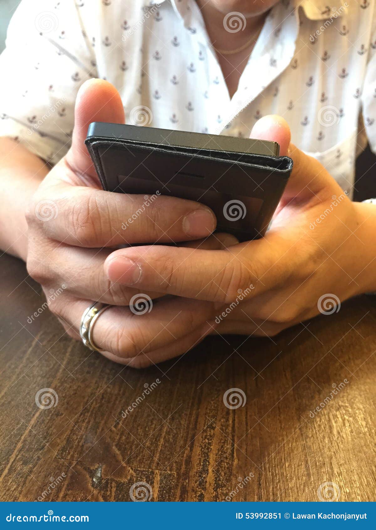 Telephone in hand stock image. Image of smart, hand, communication ...