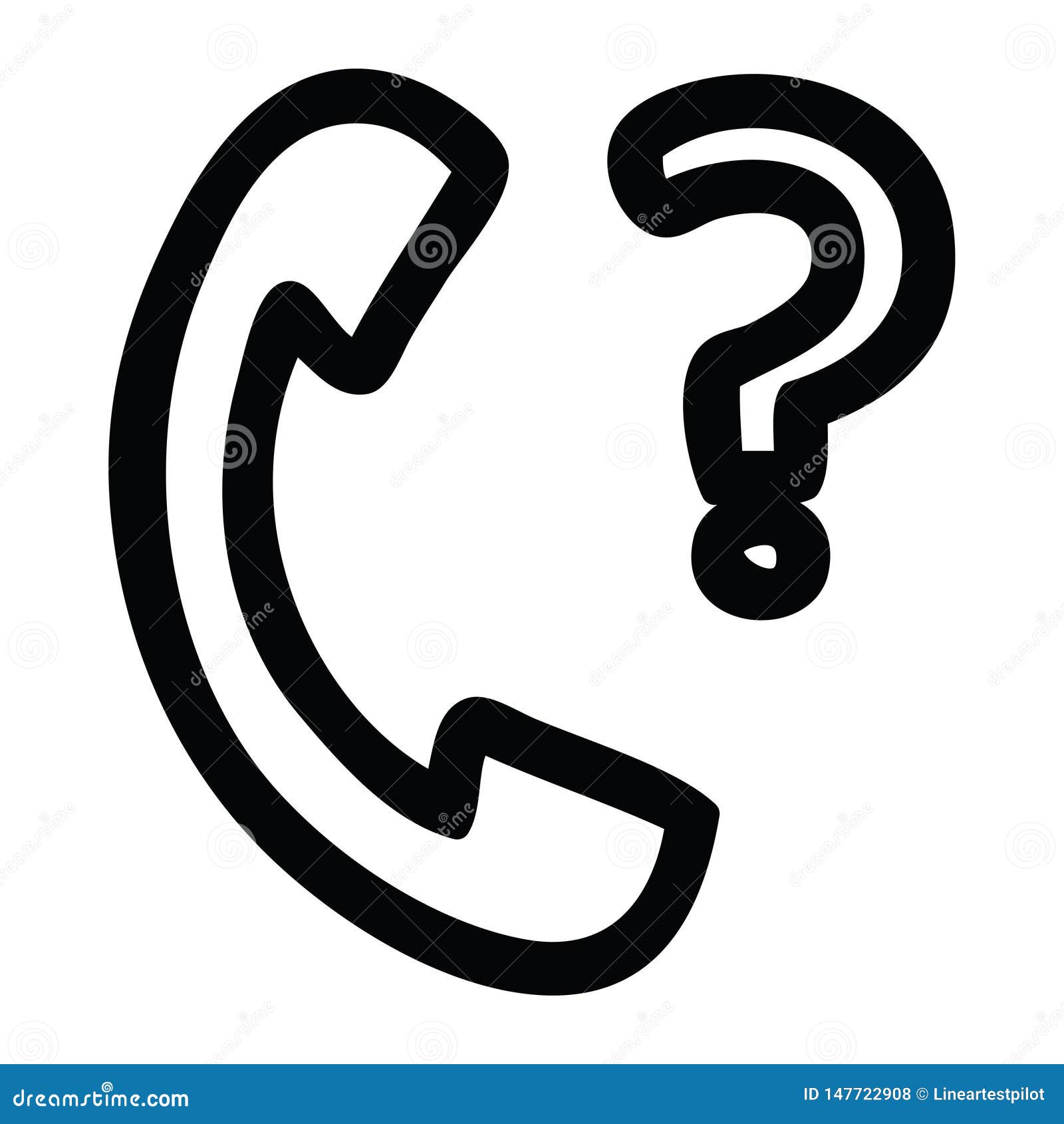 Telephone Handset with Question Mark Icon Stock Vector - Illustration ...