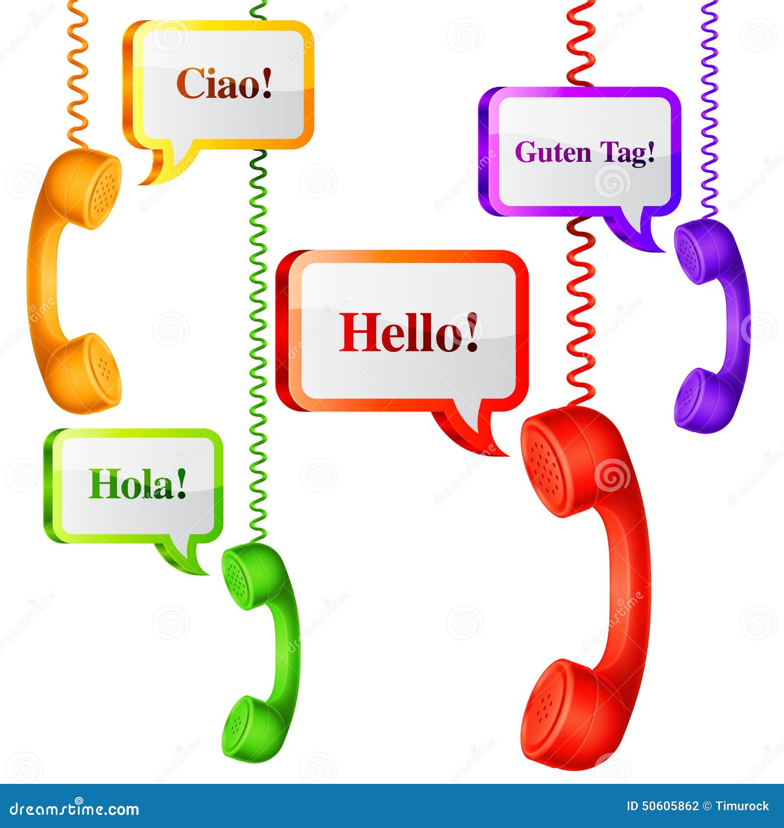 Telephone Handset With Talk Bubbles Stock Vector - Image: 50605862