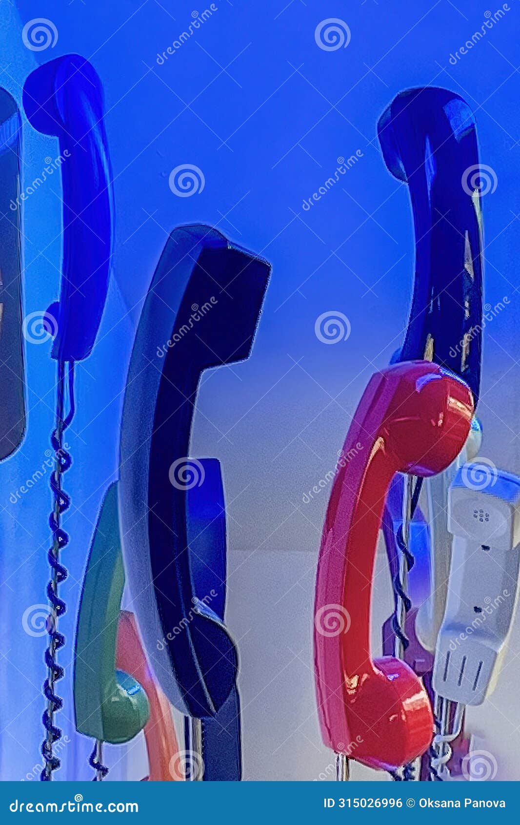 Telephone Handsets with Wires. Concept of Telephone Conversations ...