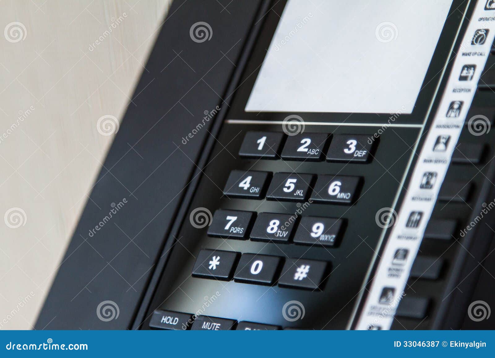 Telephone in Hotel Room with Note Area Stock Image - Image of keypad ...