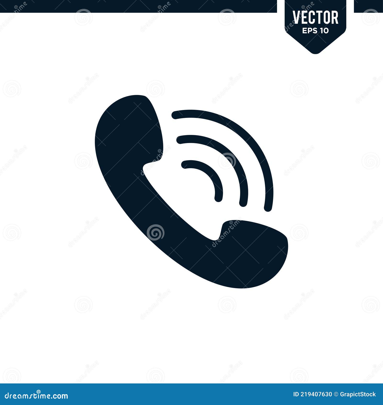 Telephone Icon Collection in Glyph Style Stock Vector - Illustration of ...