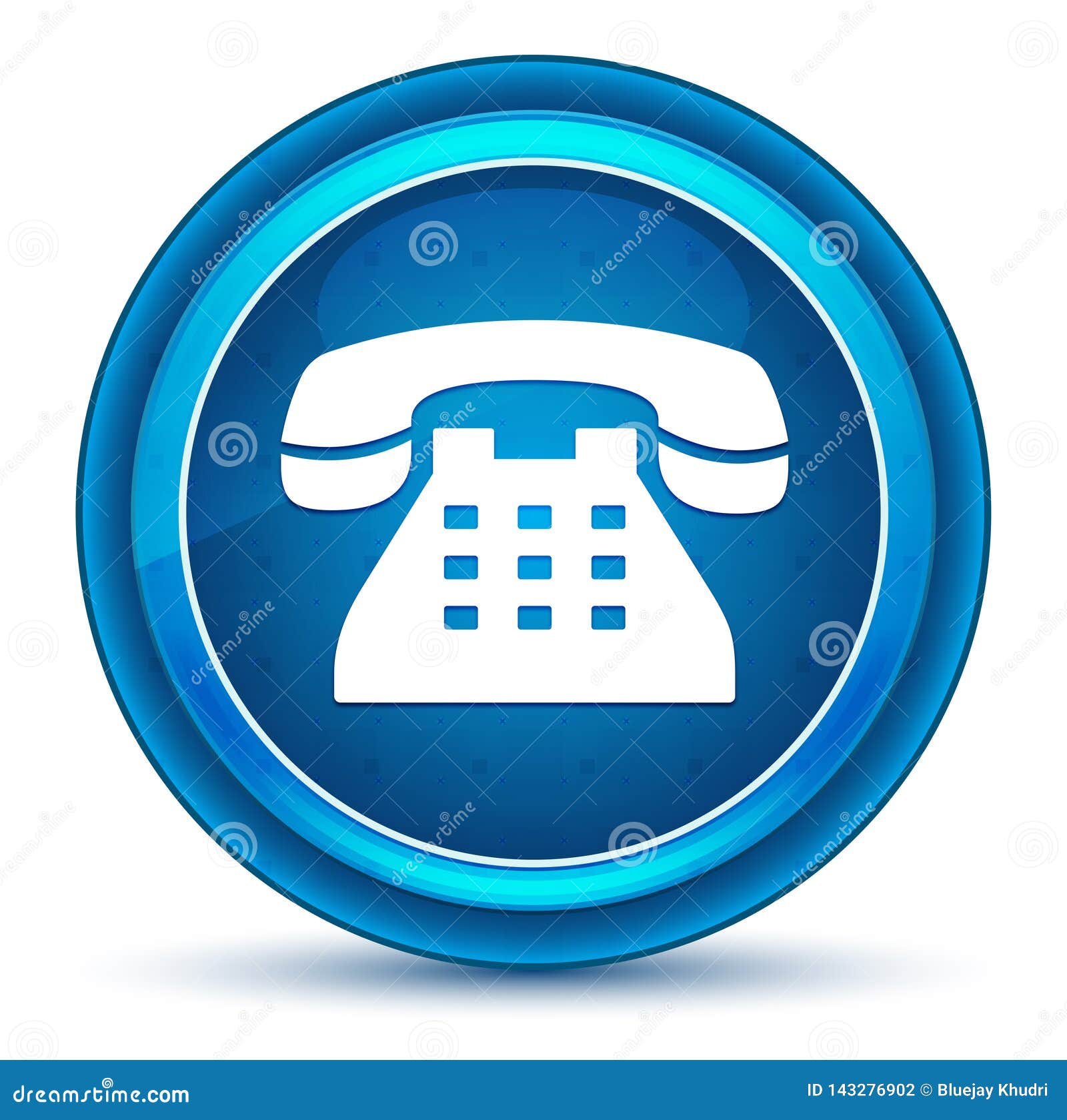 Telephone Icon Eyeball Blue Round Button Stock Illustration ...