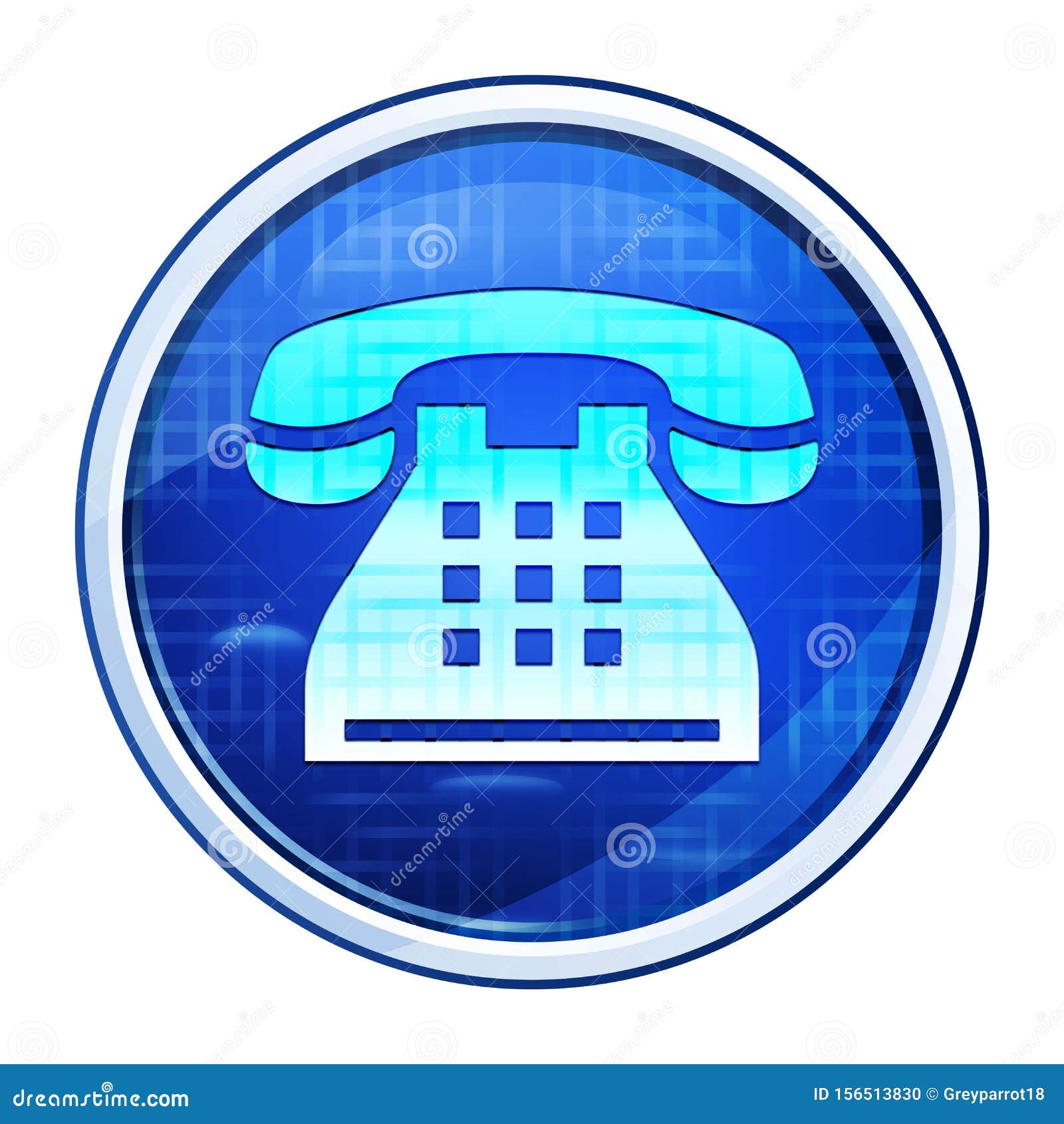 Telephone Icon Futuristic Blue Round Button Vector Illustration Stock ...