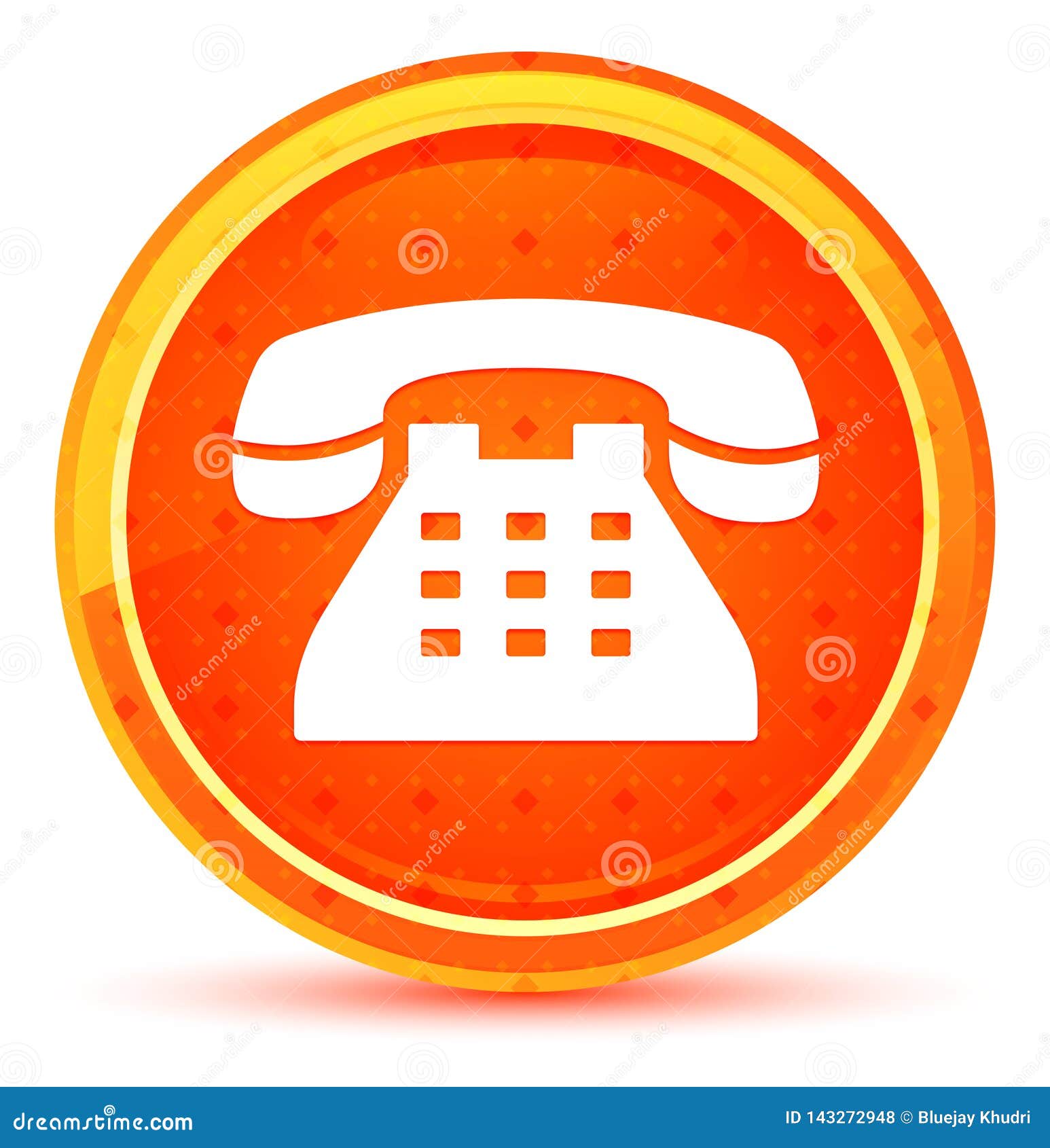 Telephone Icon Natural Orange Round Button Stock Illustration ...