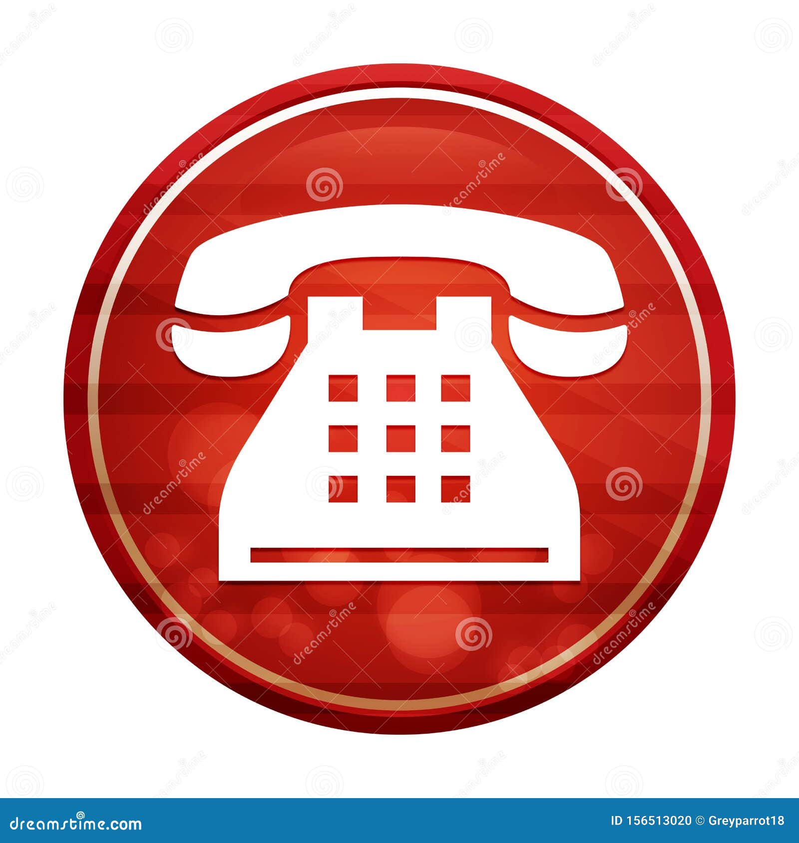 Telephone Icon Realistic Diagonal Motion Red Round Button Illustration ...