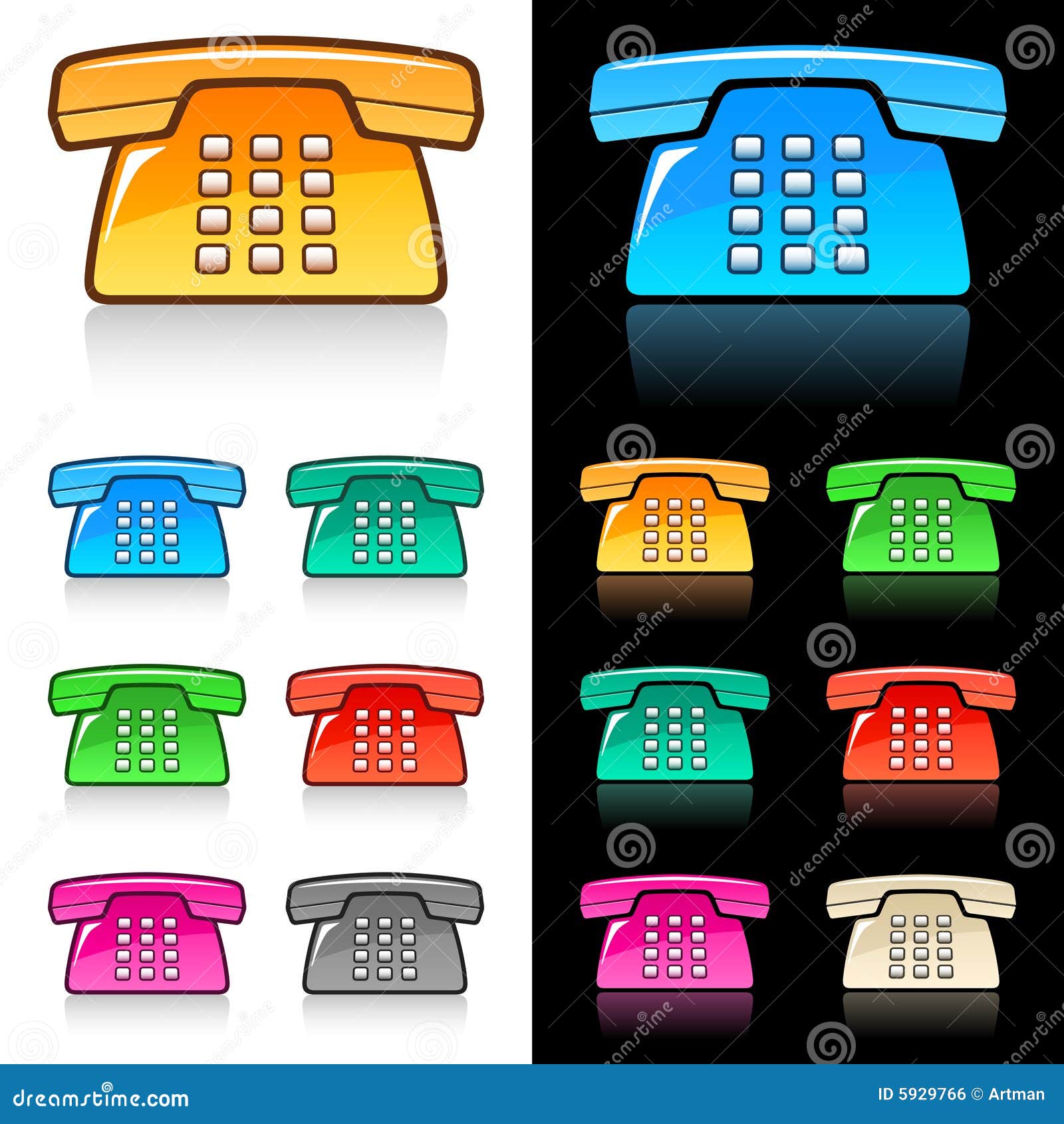 Telephone icons stock vector. Illustration of phone, telecommunications ...