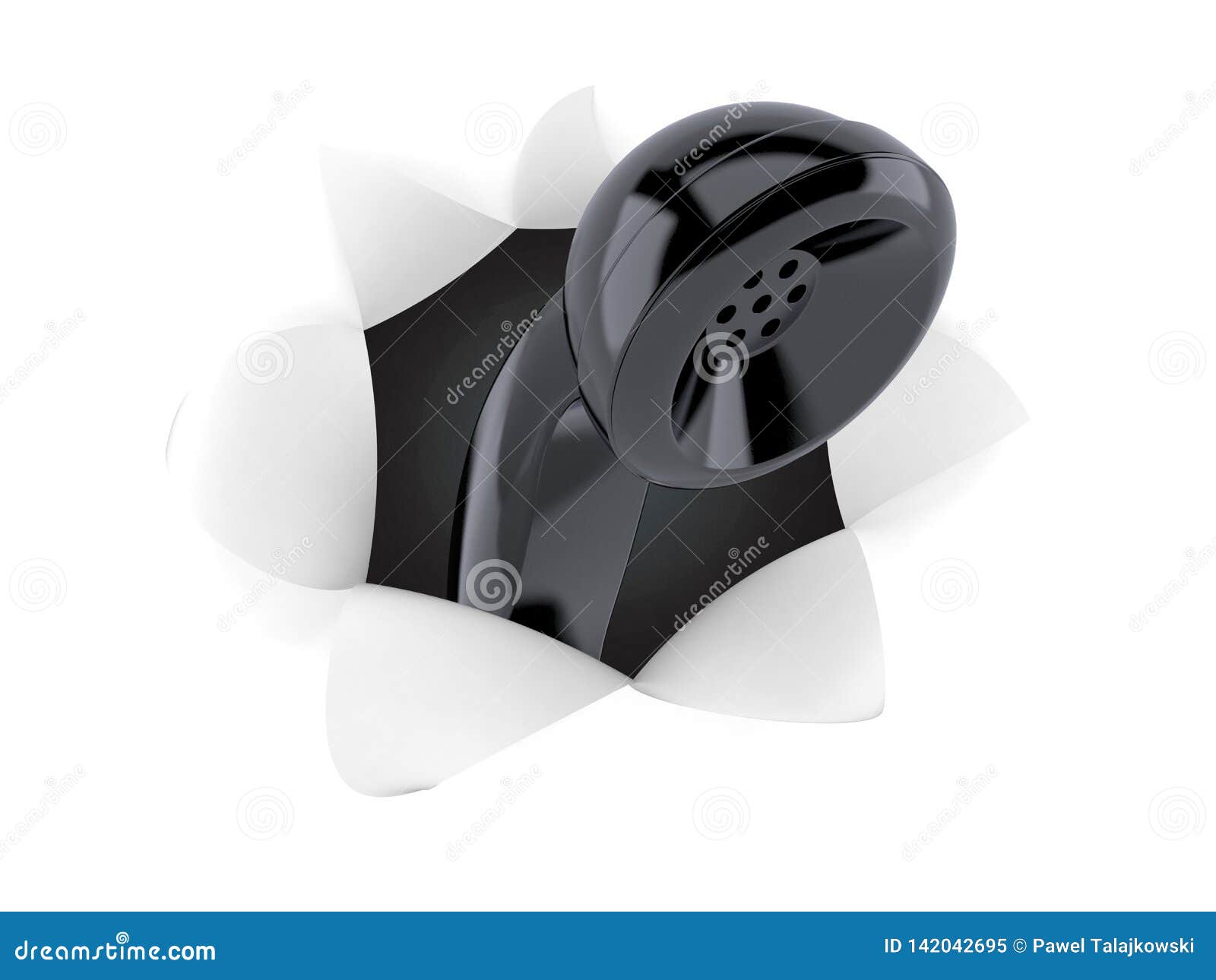 Telephone Inside Hole from Torn Paper Stock Illustration - Illustration ...