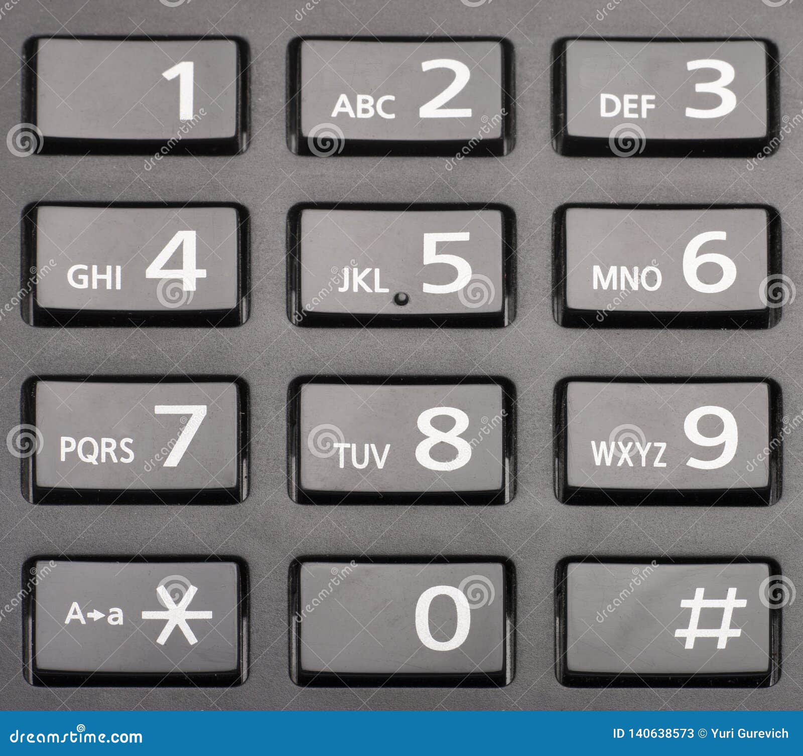 Telephone Keypad with Rectangular Buttons Close Up Stock Image - Image ...