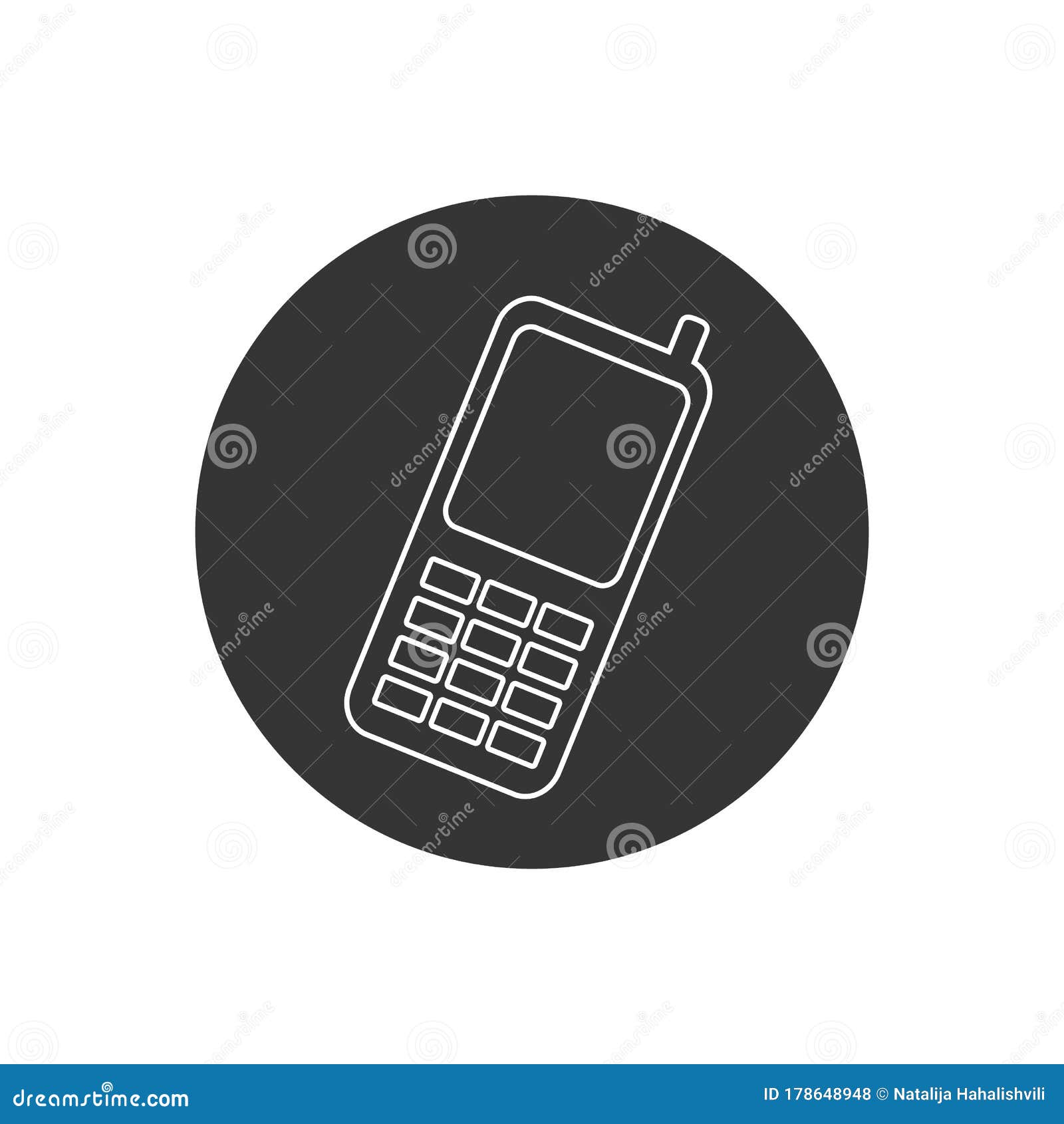 Telephone Line Icon Mobile Symbol Vector in Modern Flat Stock Vector ...