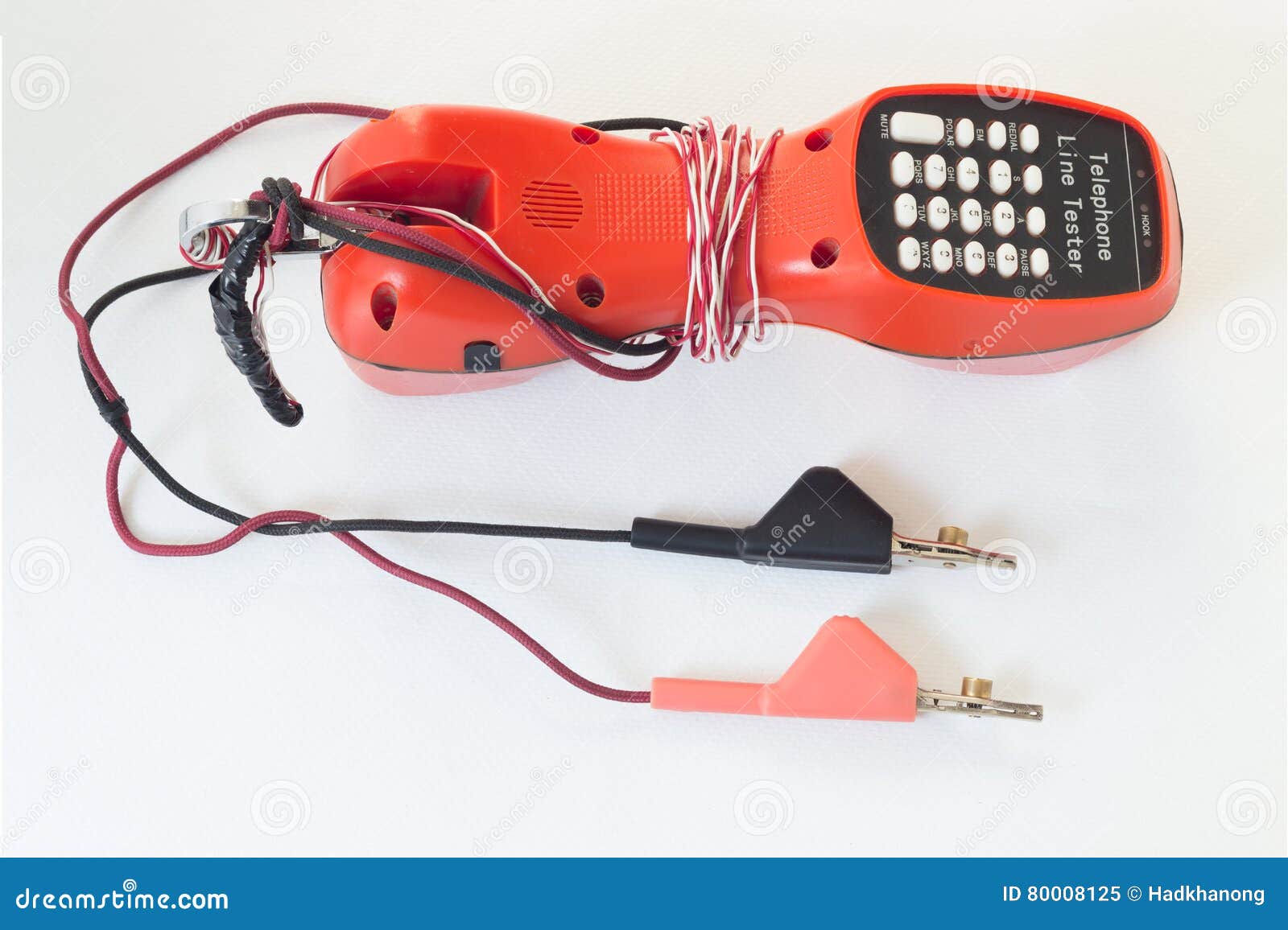 Telephone Line Tester on White Stock Image - Image of voltage, cable ...