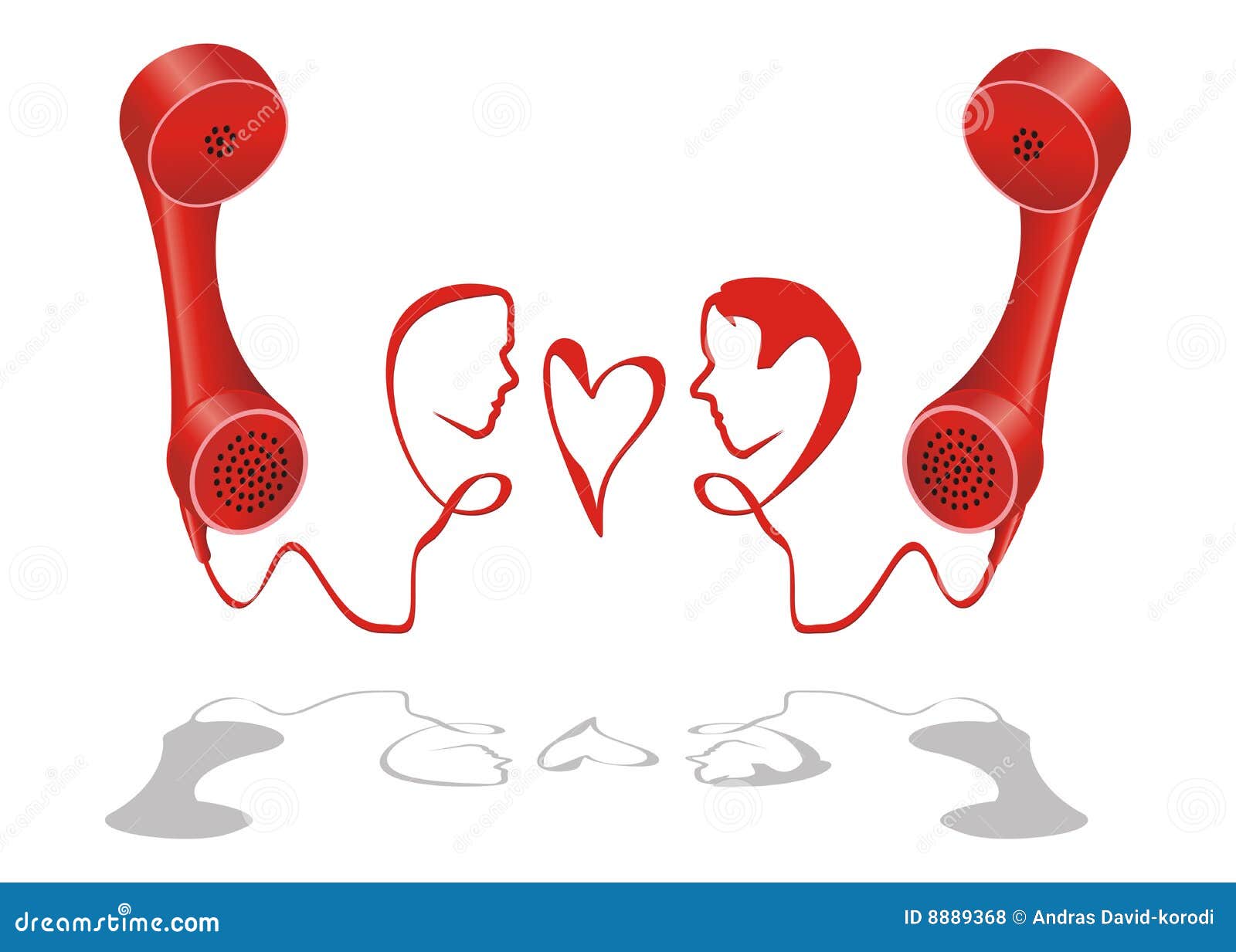 Telephone love line stock vector. Illustration of drawing - 8889368