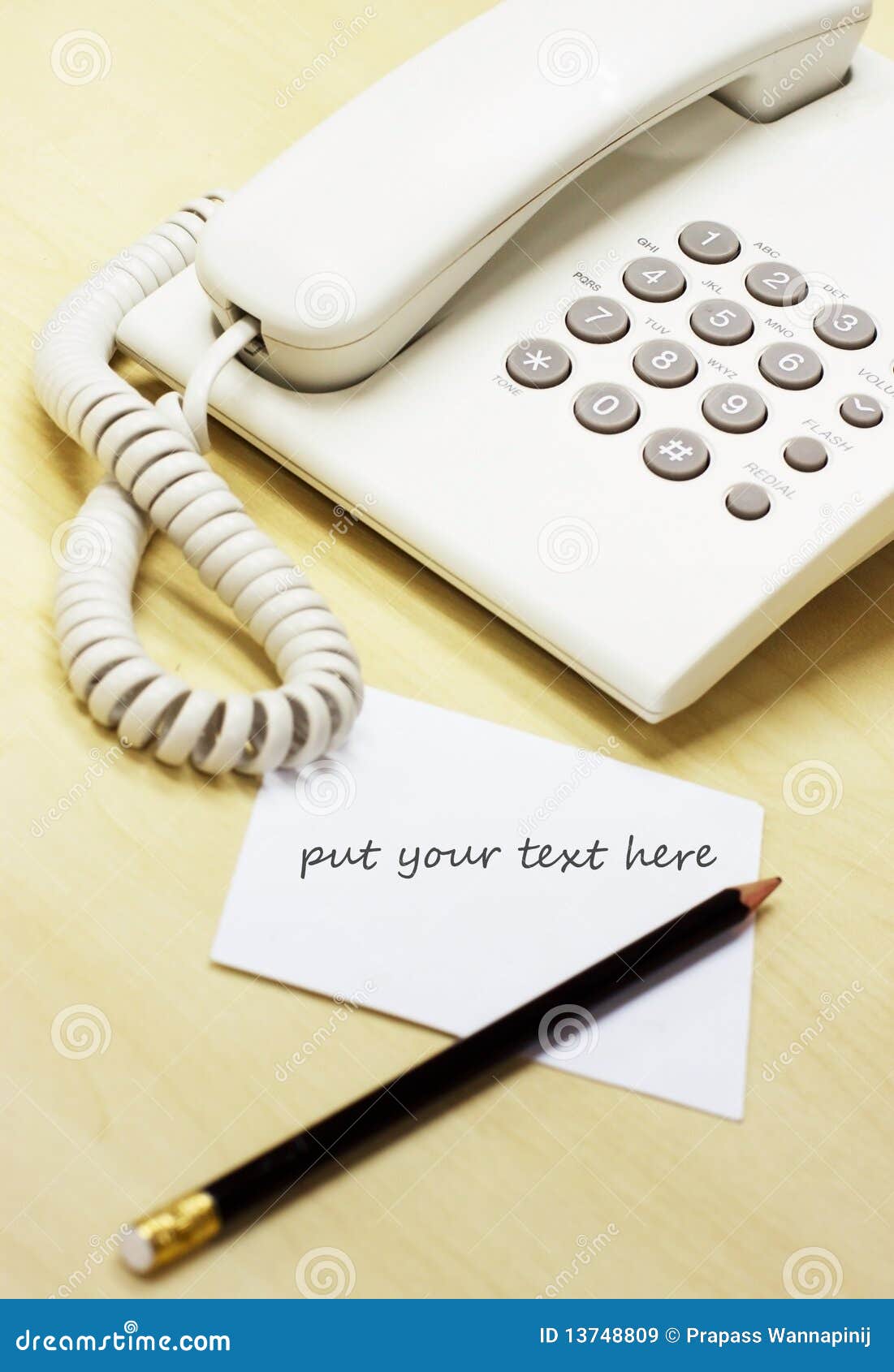 Telephone and Memo Notes on Office Desk Stock Image - Image of work ...