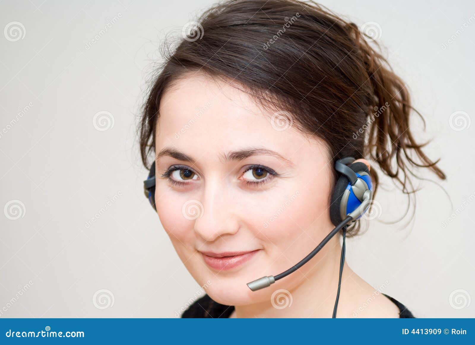Telephone operator stock image. Image of friendly, microphone - 4413909