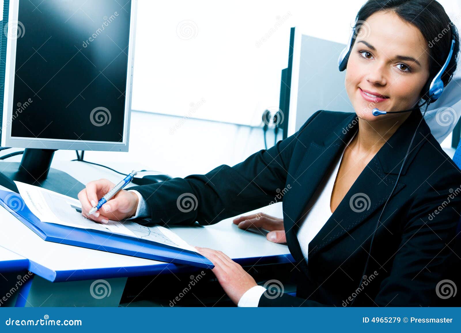 Telephone operator stock image. Image of blue, friendly - 4965279