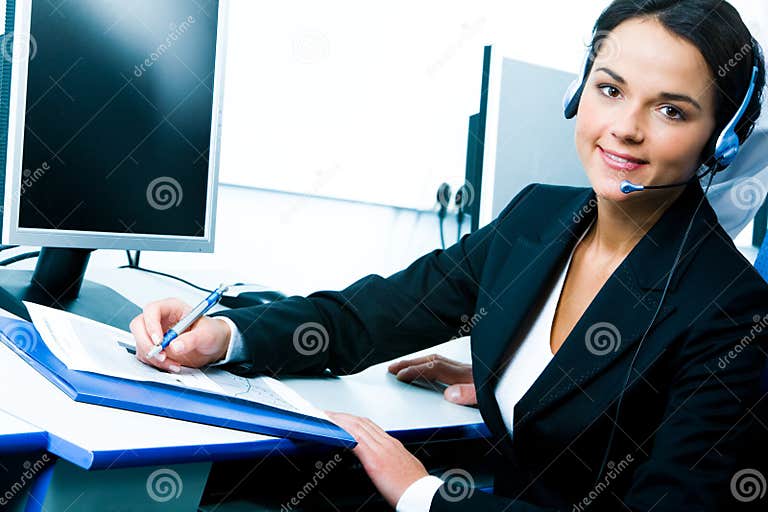 Telephone operator stock image. Image of blue, friendly - 4965279