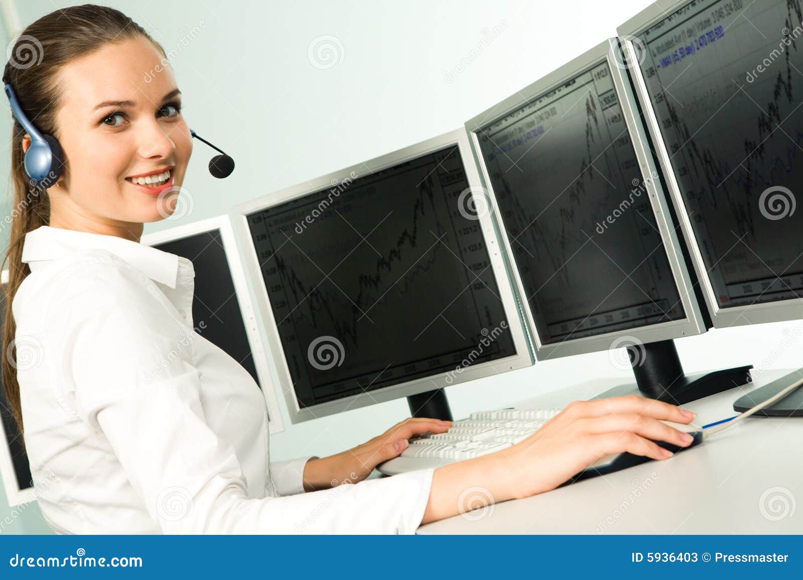 Telephone operator stock image. Image of professional - 5936403