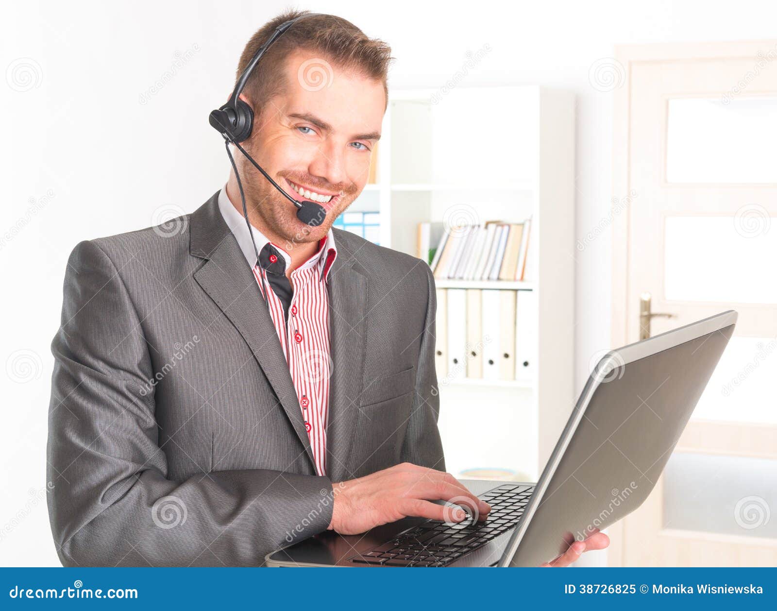 Telephone Operator in Call Center Stock Image - Image of headphones ...