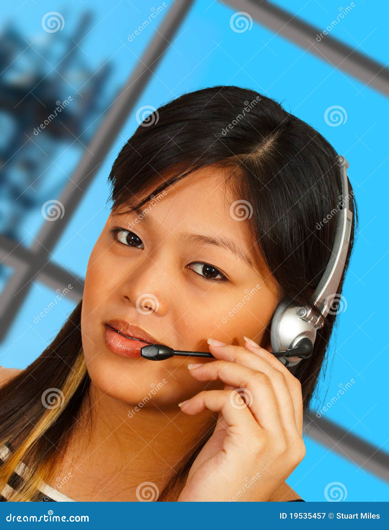 Telephone Operator with Communications Tower Stock Image - Image of ...