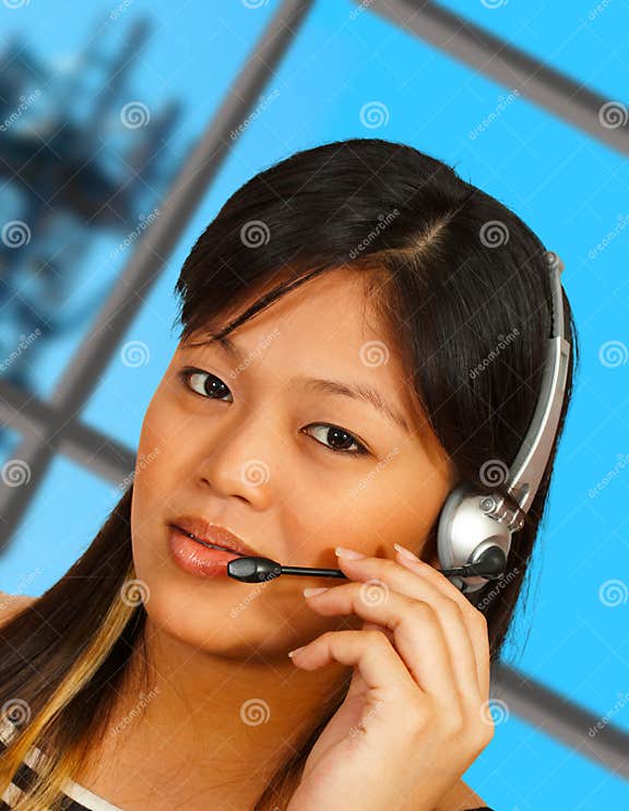 Telephone Operator with Communications Tower Stock Image - Image of ...