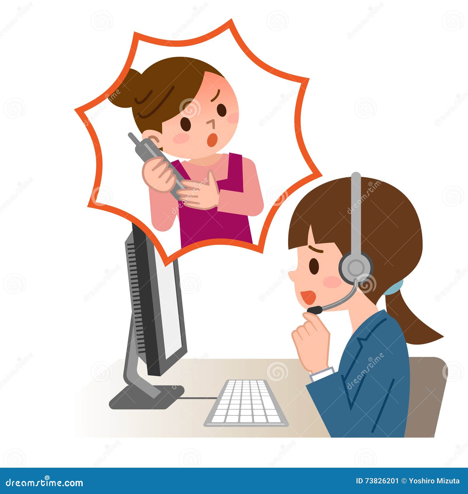 Telephone Operator for the Corresponding Claims Stock Vector ...
