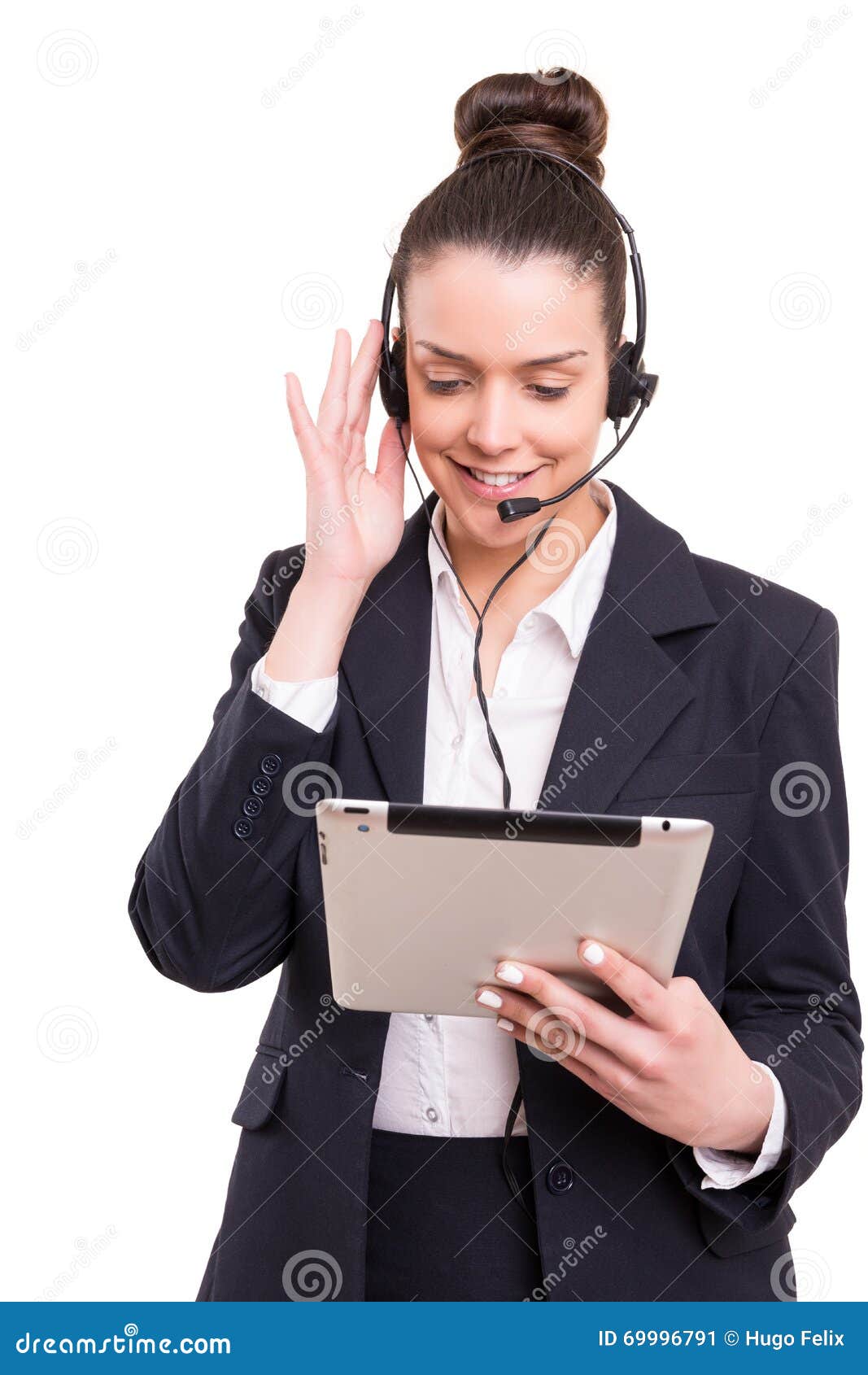 Telephone operator stock image. Image of happy, assistant - 69996791